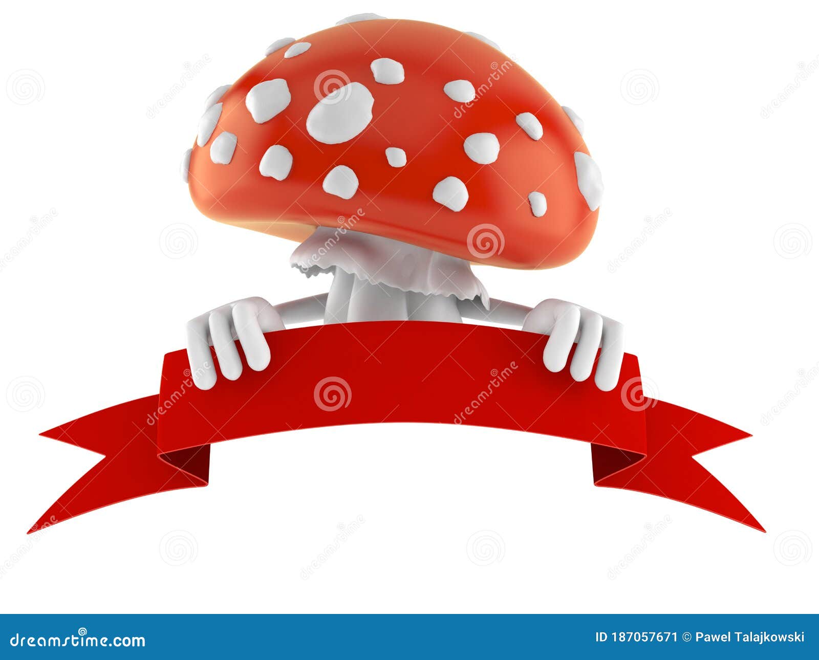 Toadstool Character with Blank Banner Stock Illustration - Illustration ...