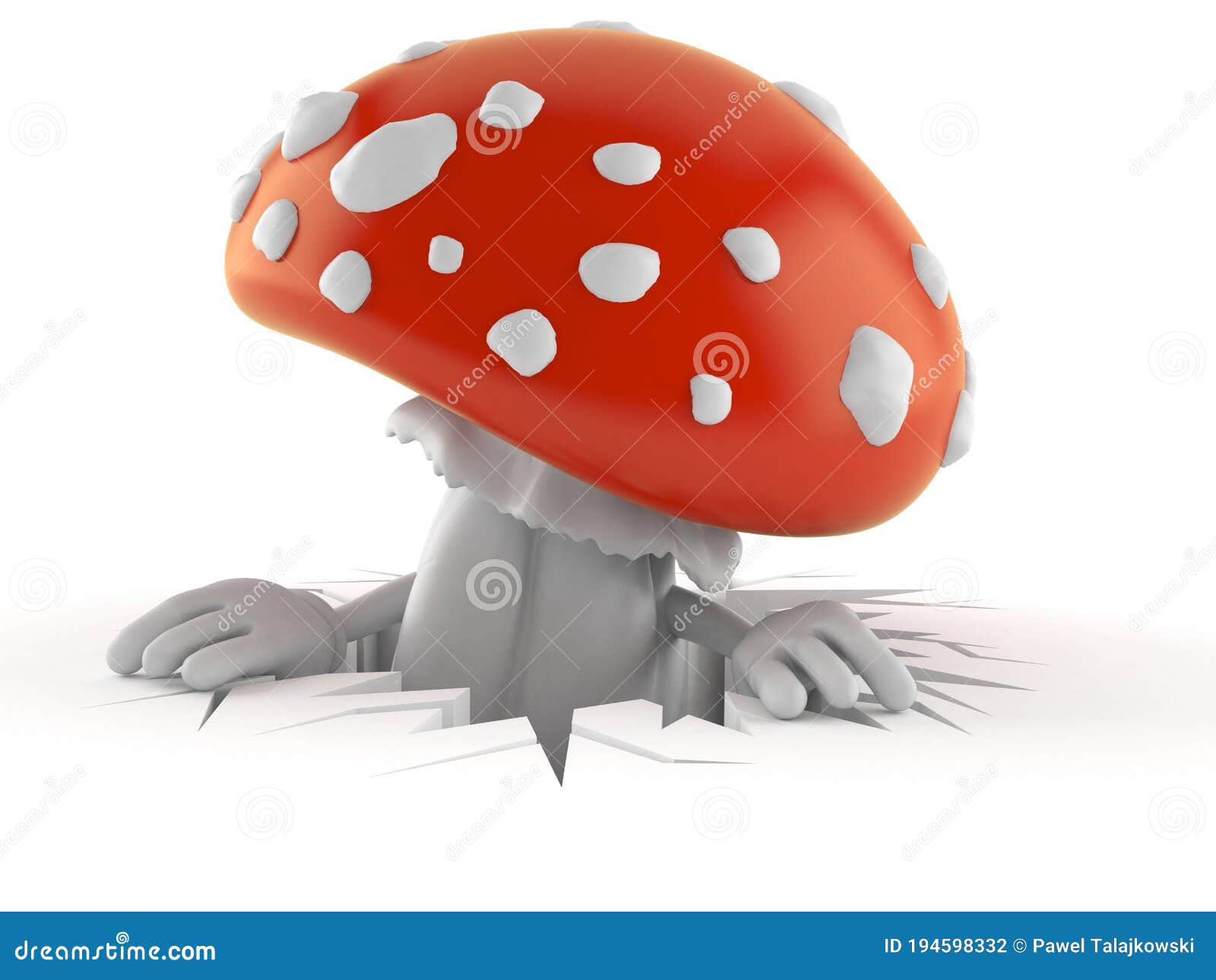 Toadstool Character Holding First Aid Kit Royalty-Free Illustration ...