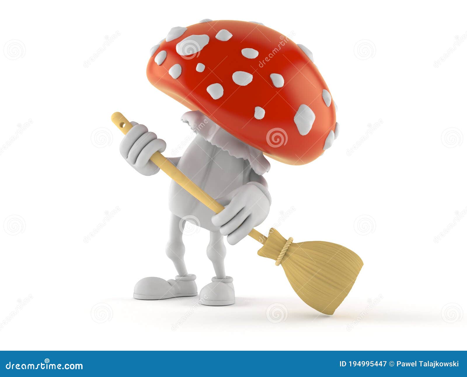 Toadstool Character Sweeps The Floor Stock Illustration | CartoonDealer ...
