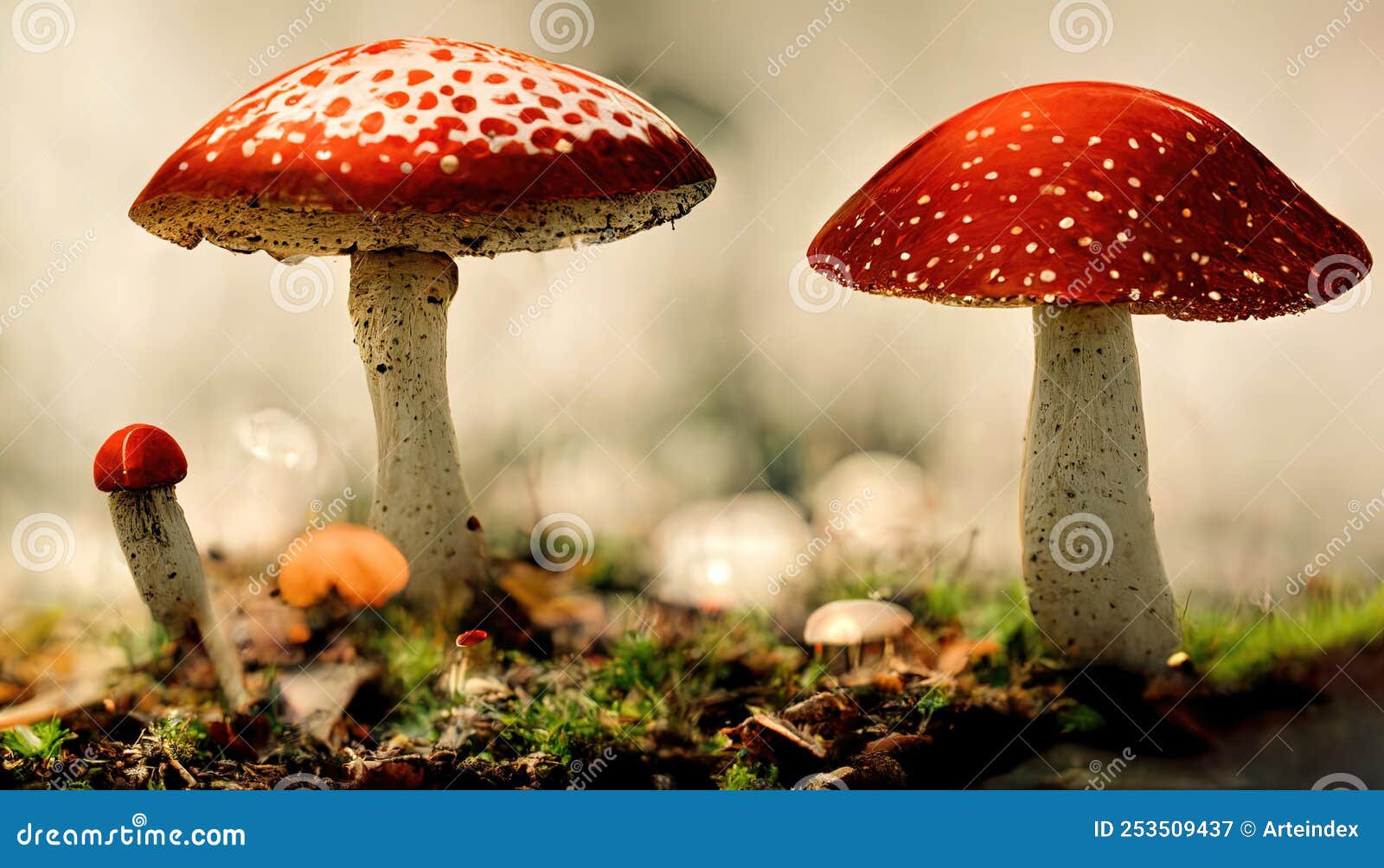 Red Toadstool On A Forest Background. Stock Photo | CartoonDealer.com ...