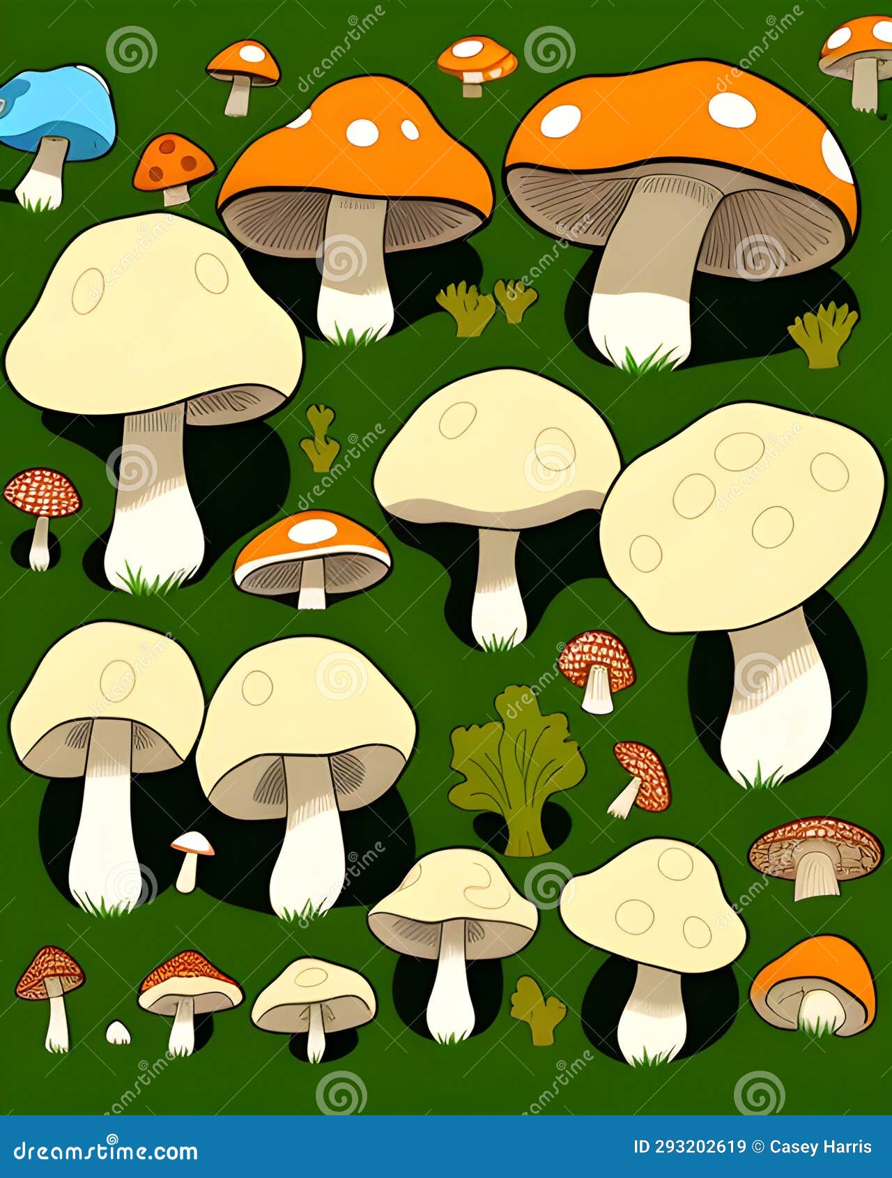 Toadstool Identification Image Stock Illustration - Illustration of ...