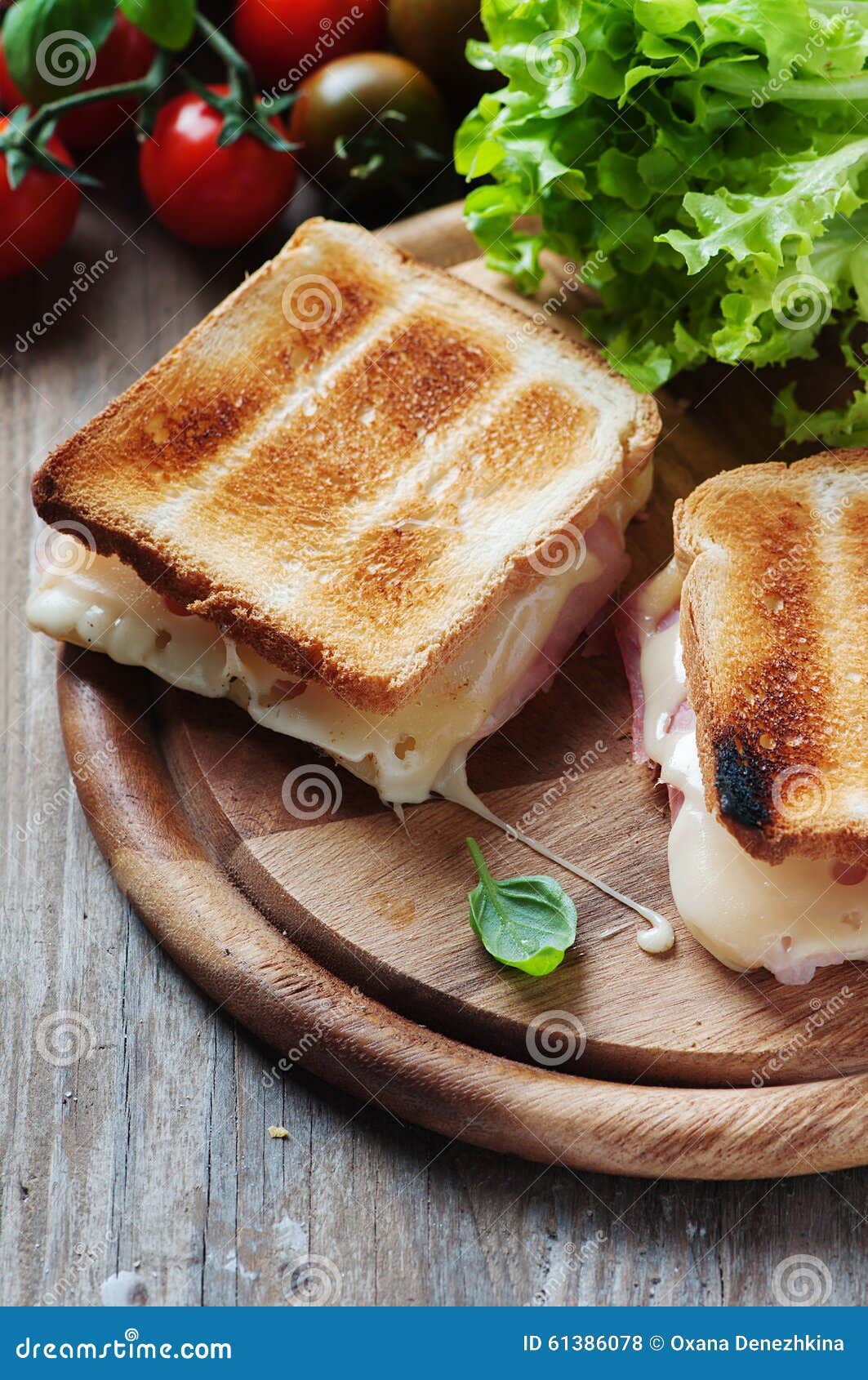 Toas with ham and cheese stock photo. Image of bread - 61386078