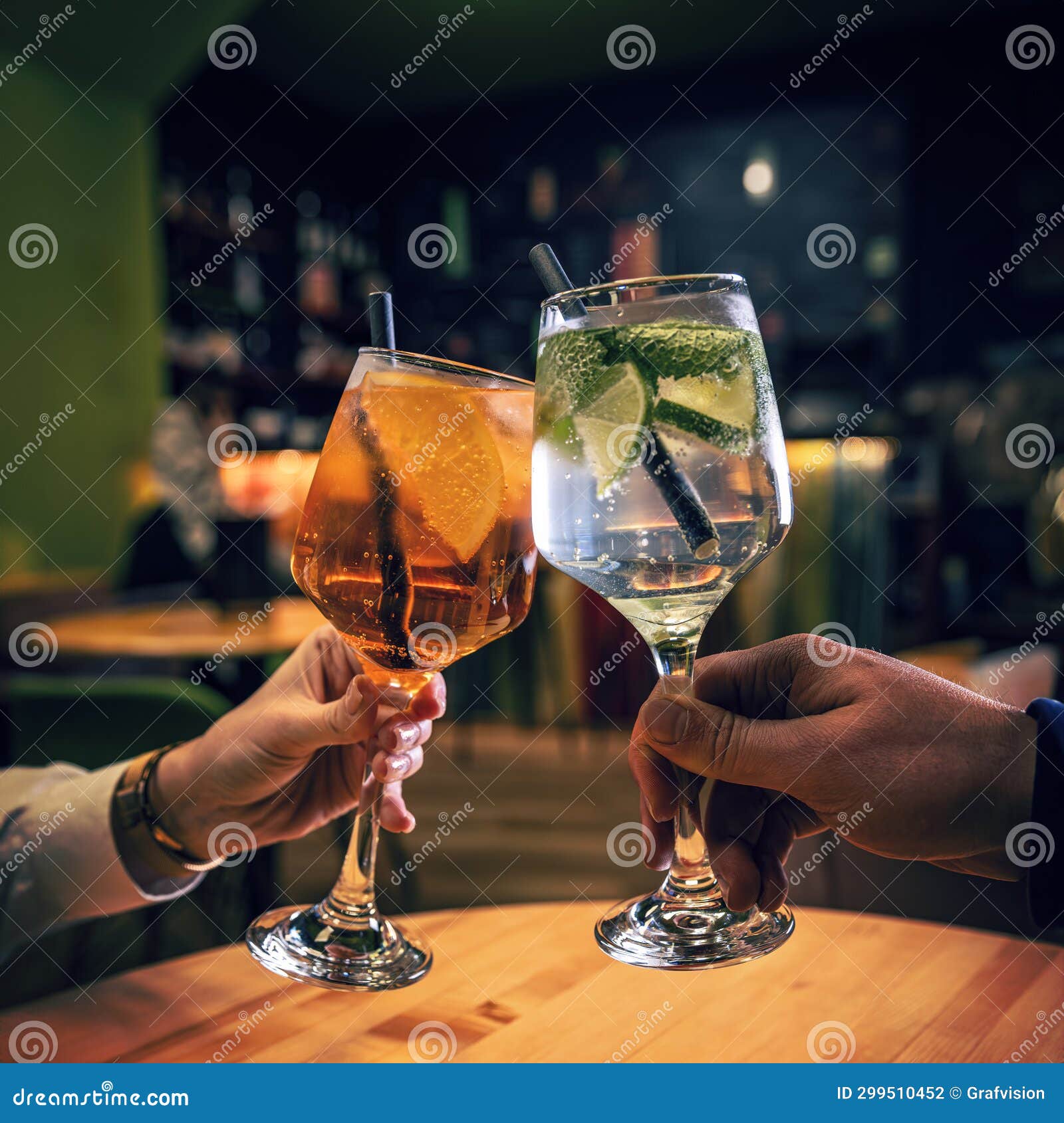 Toast with coctails stock photo. Image of cheer, alcohol - 299510452