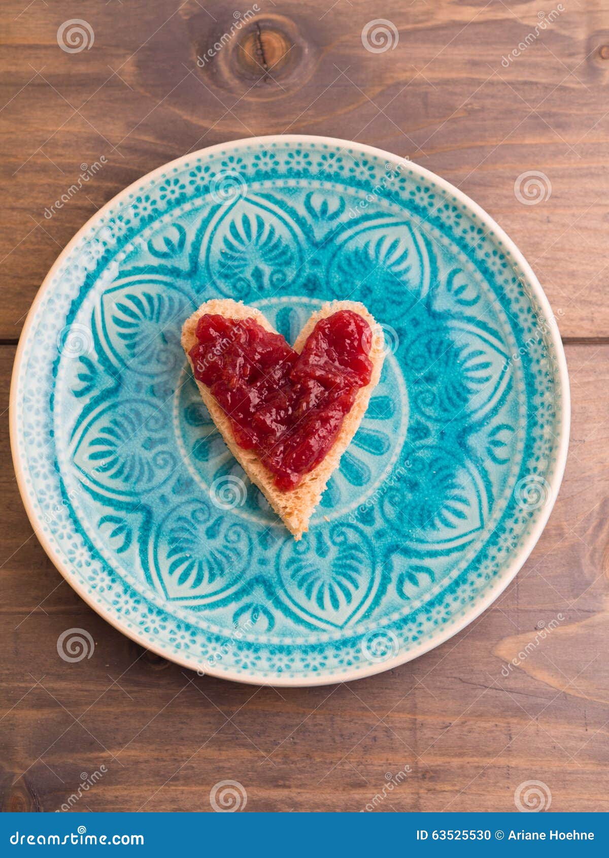 Toast As a Heart Shape with Jam Stock Photo - Image of appetizer ...