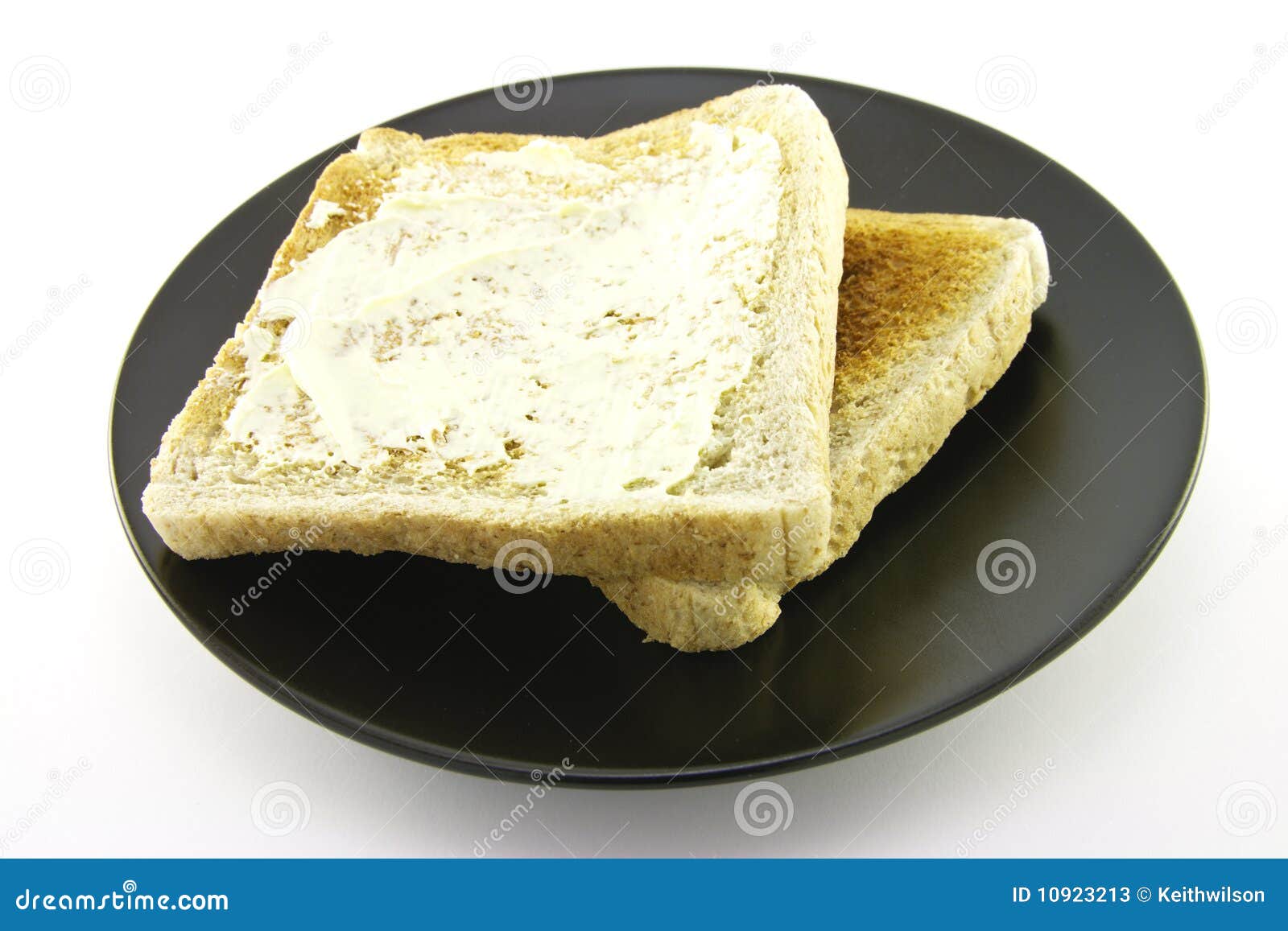 Toast on a Black Plate stock image. Image of pieces, crunch - 10923213