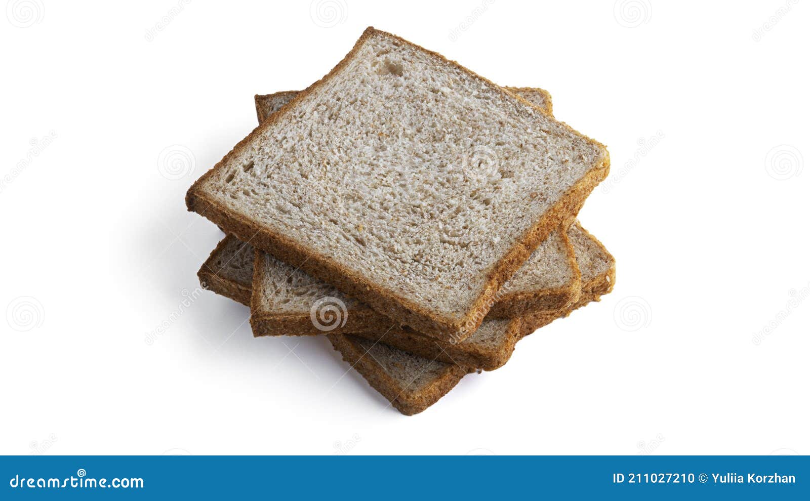 Toast, Bran Bread Isolated on a White Background. Stock Photo - Image ...