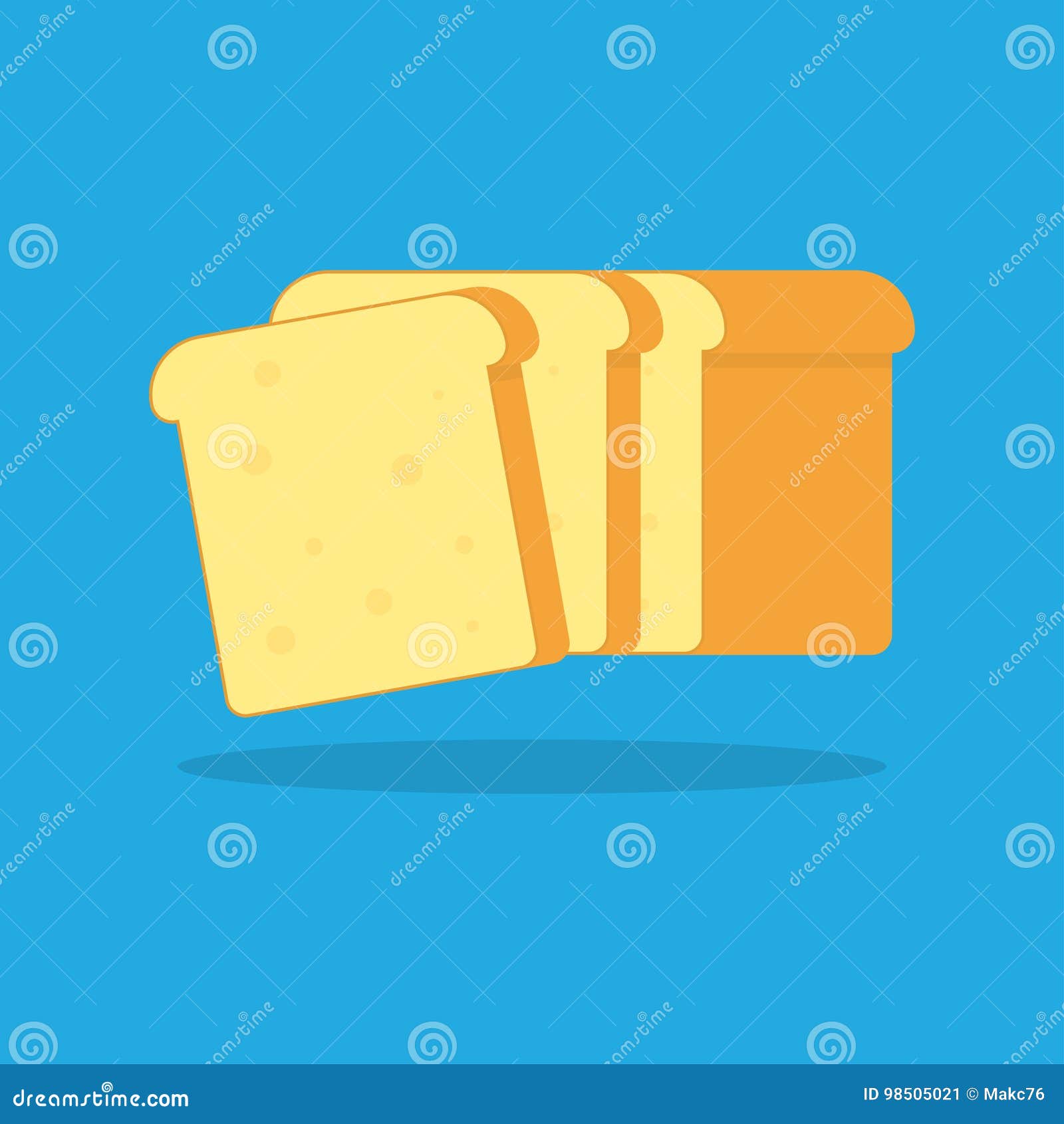 Toast bread vector icon. stock vector. Illustration of icon - 98505021
