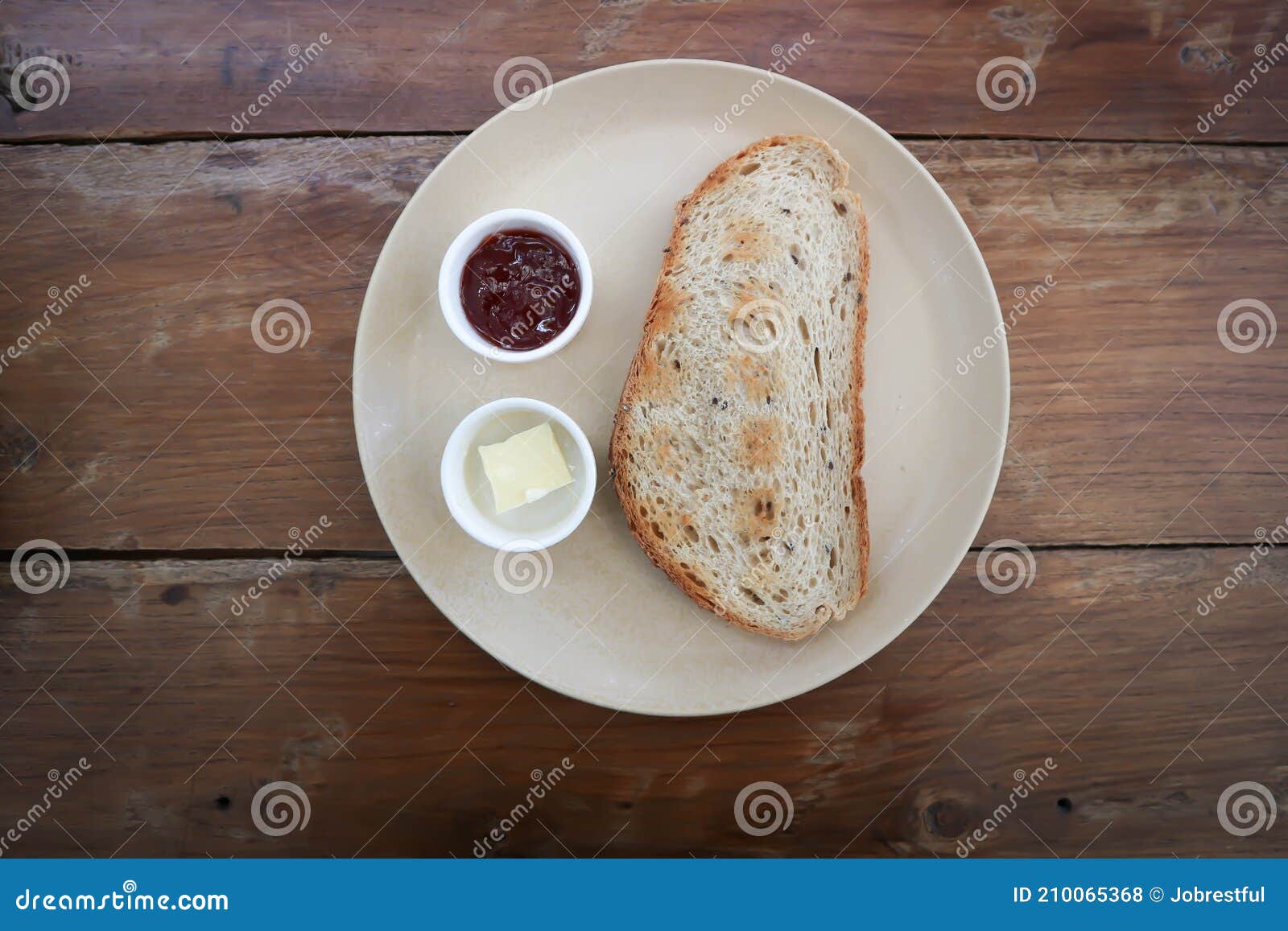 Toast with butter and jam stock photo. Image of dessert - 210065368