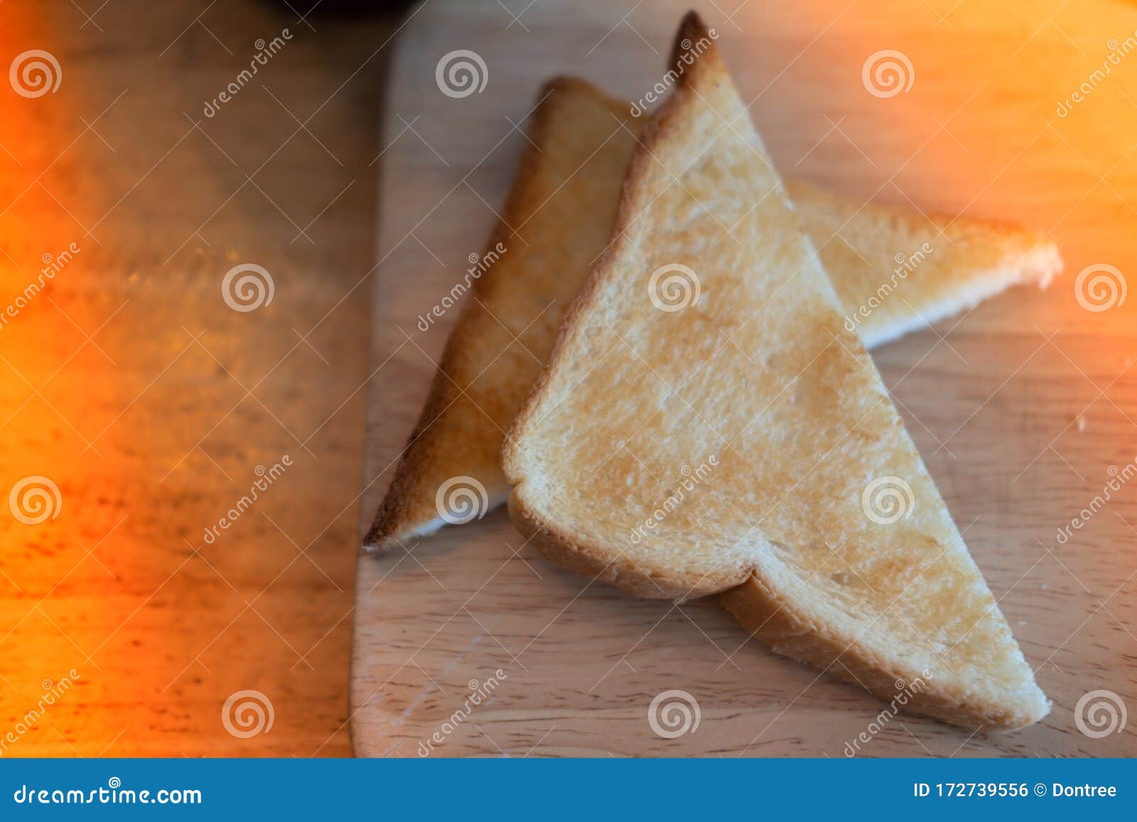 Toast or Bread with Butter Triangular Stock Photo - Image of roasted ...
