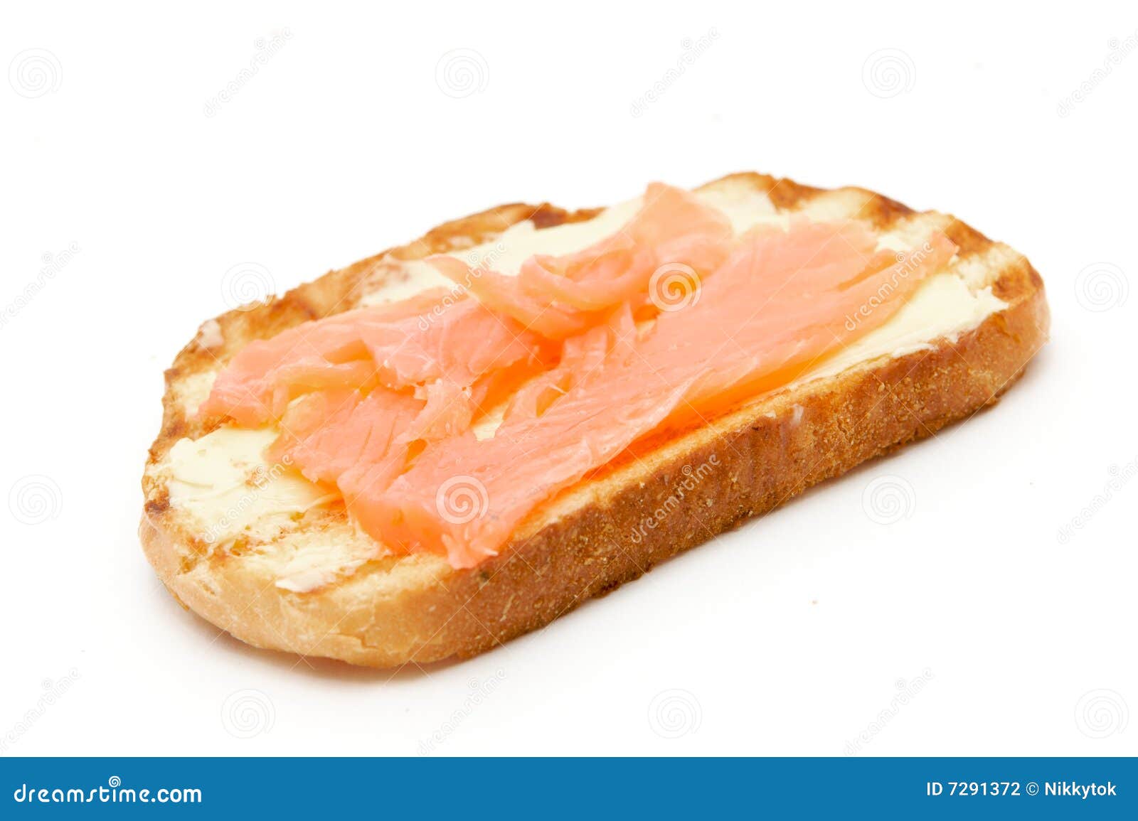 Toast bread with fish stock photo. Image of isolated, meal - 7291372