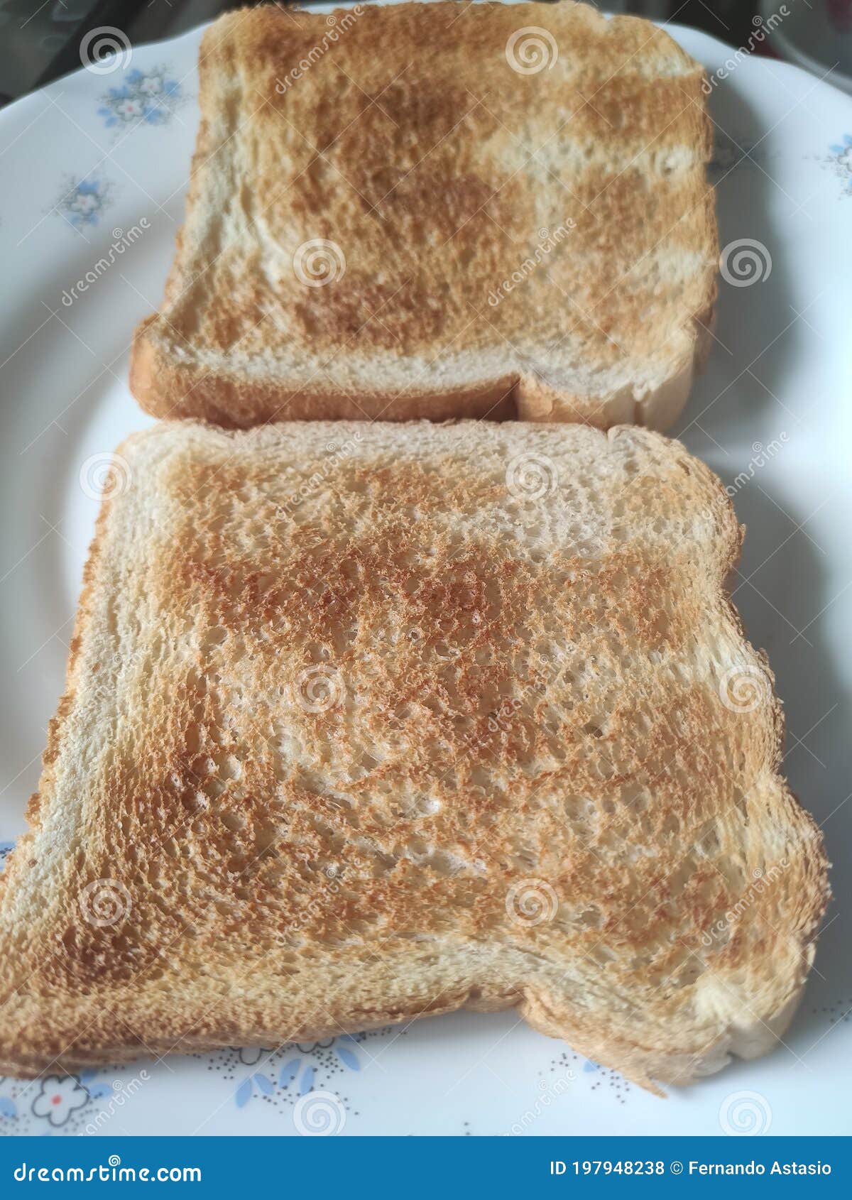 Toast Bread from the Mold on a White Plate Stock Photo - Image of white ...