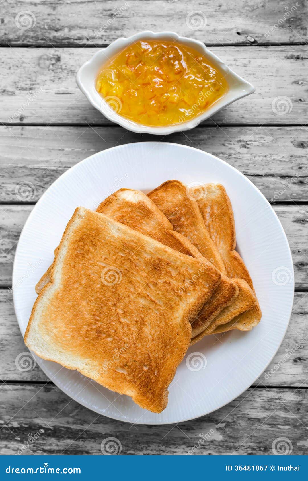 Toast Bread with Orange Jam Stock Image - Image of meal, bread: 36481867