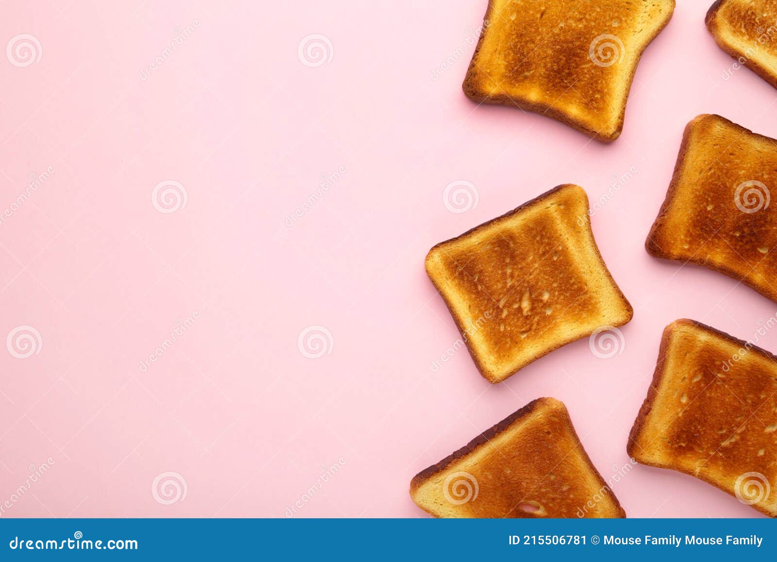 Toast Bread on a Pink Background. Top View, Flat Lay Stock Image ...