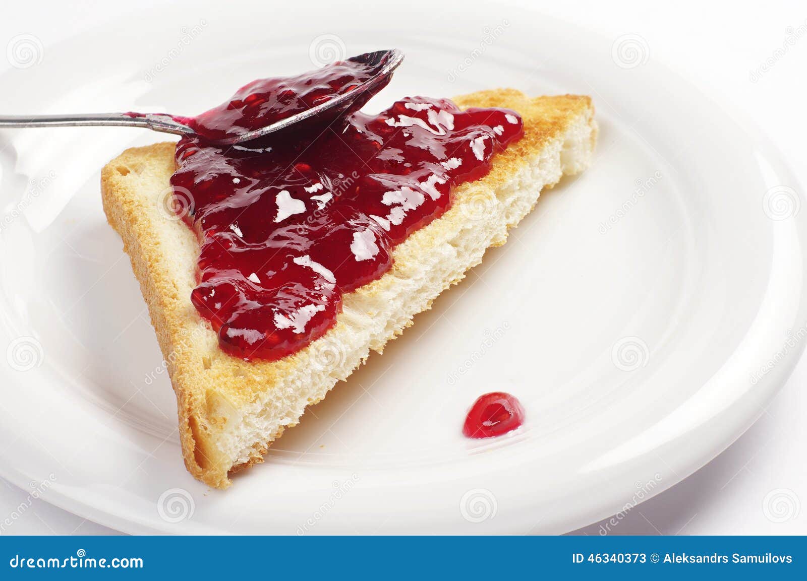 Toast Bread with Raspberry Jam Stock Image - Image of gourmet, toasted ...