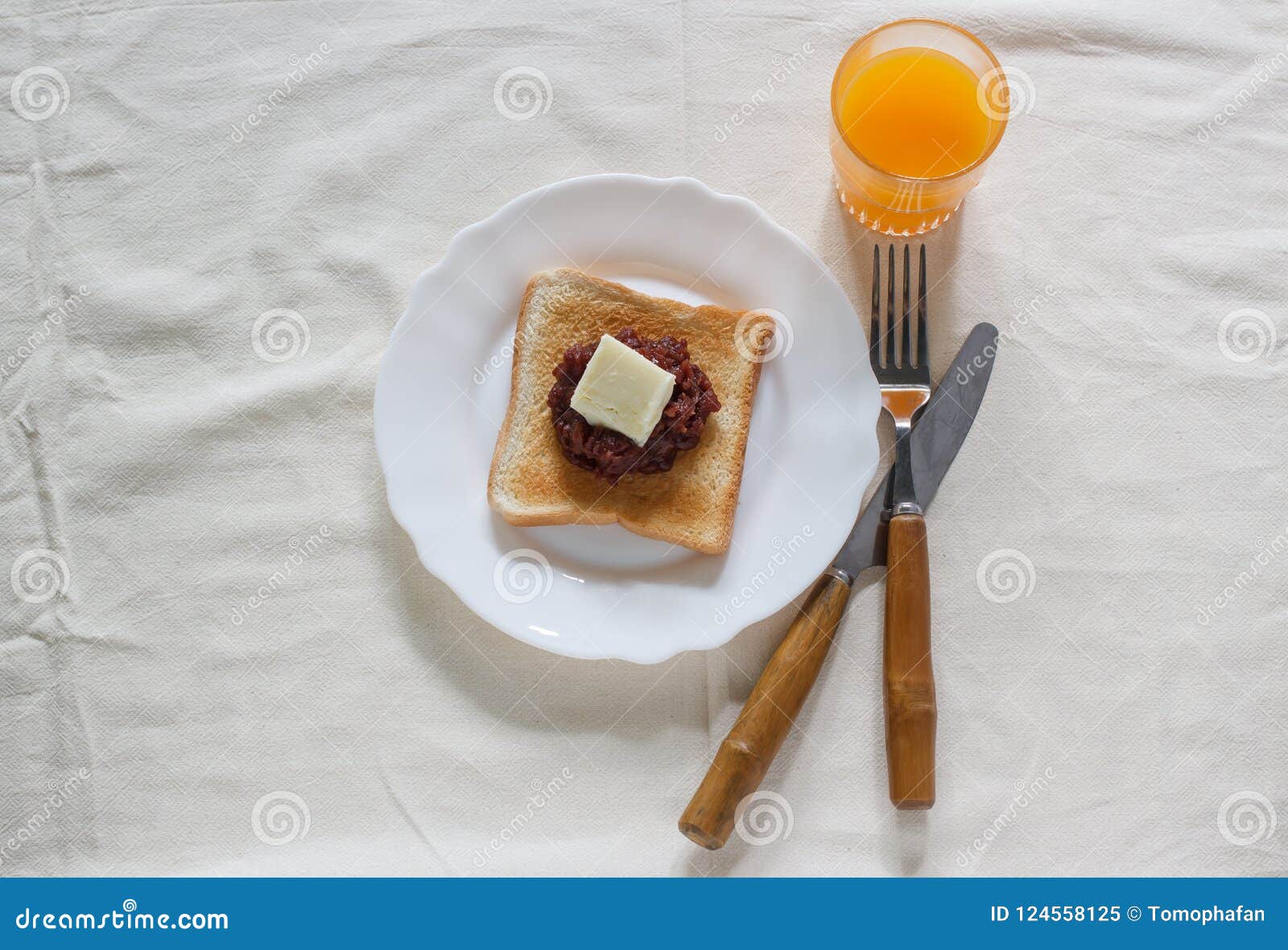 Toast Bread with Red Bean Paste. Stock Image - Image of restaurant ...