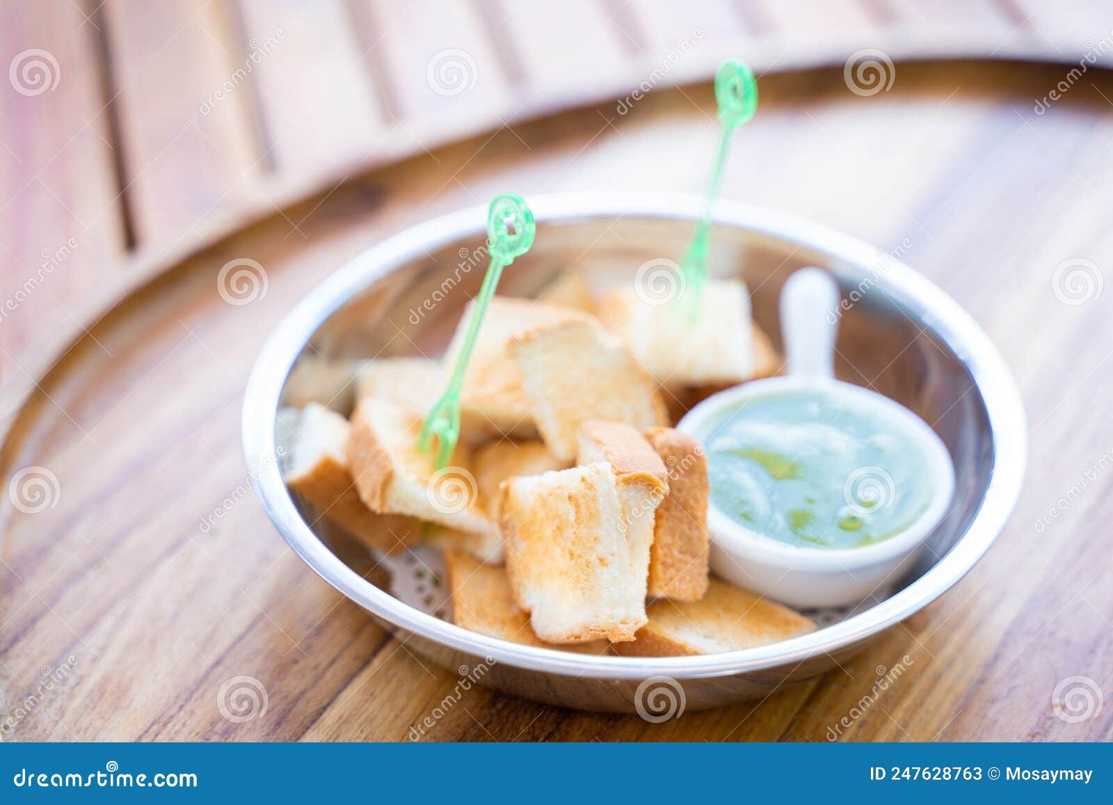 Toast Bread Serve with Thai Steamed Custard Stock Image - Image of bake ...