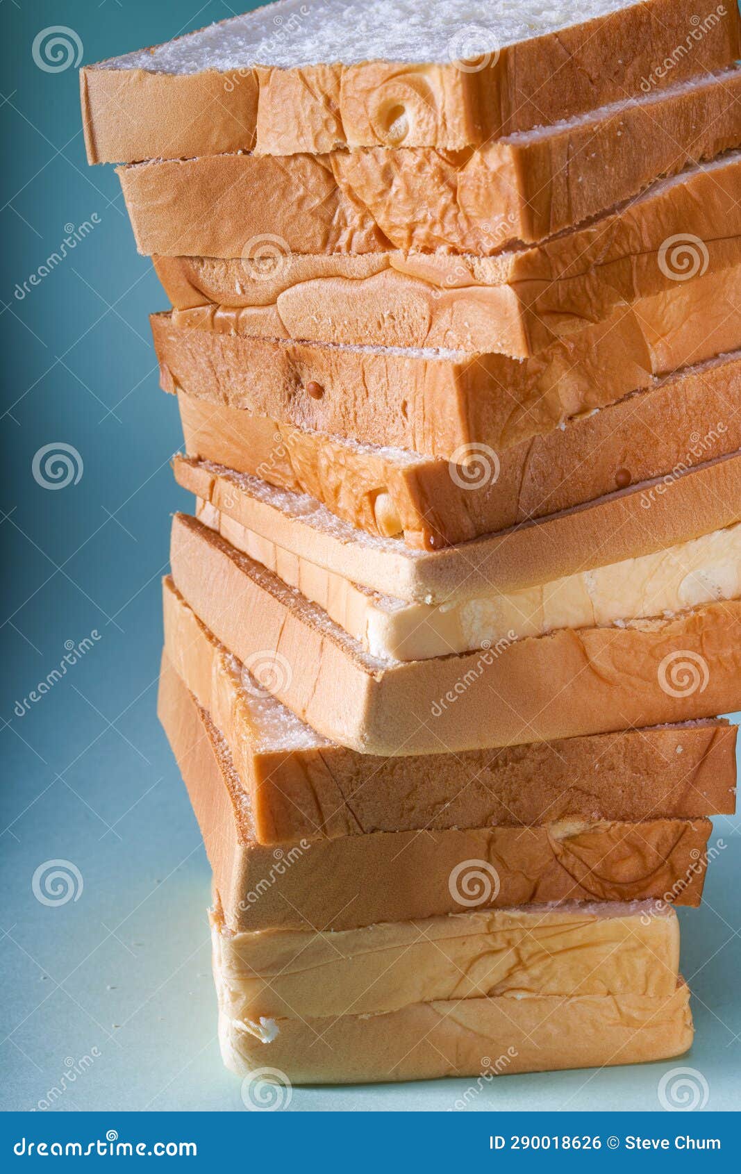 Toast Bread Slices Stacked into Towers Stock Photo - Image of snack ...