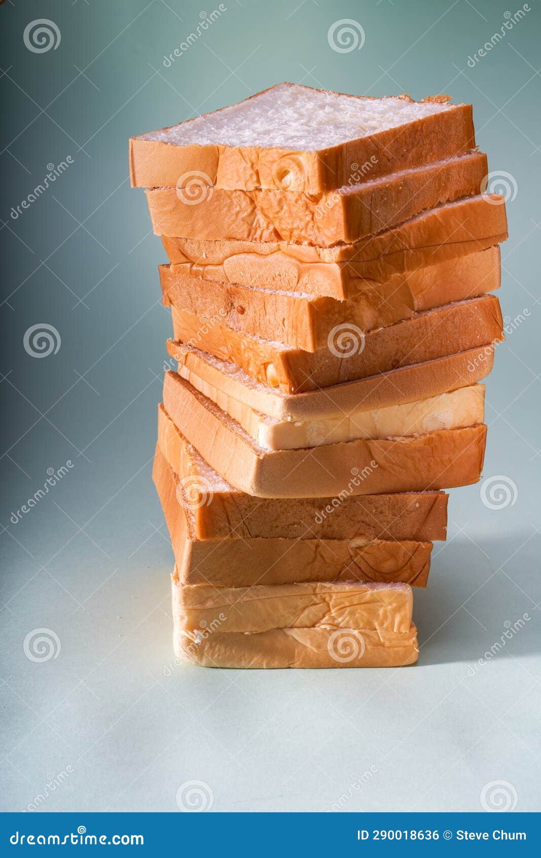 Toast Bread Slices Stacked into Towers Stock Photo - Image of cake ...
