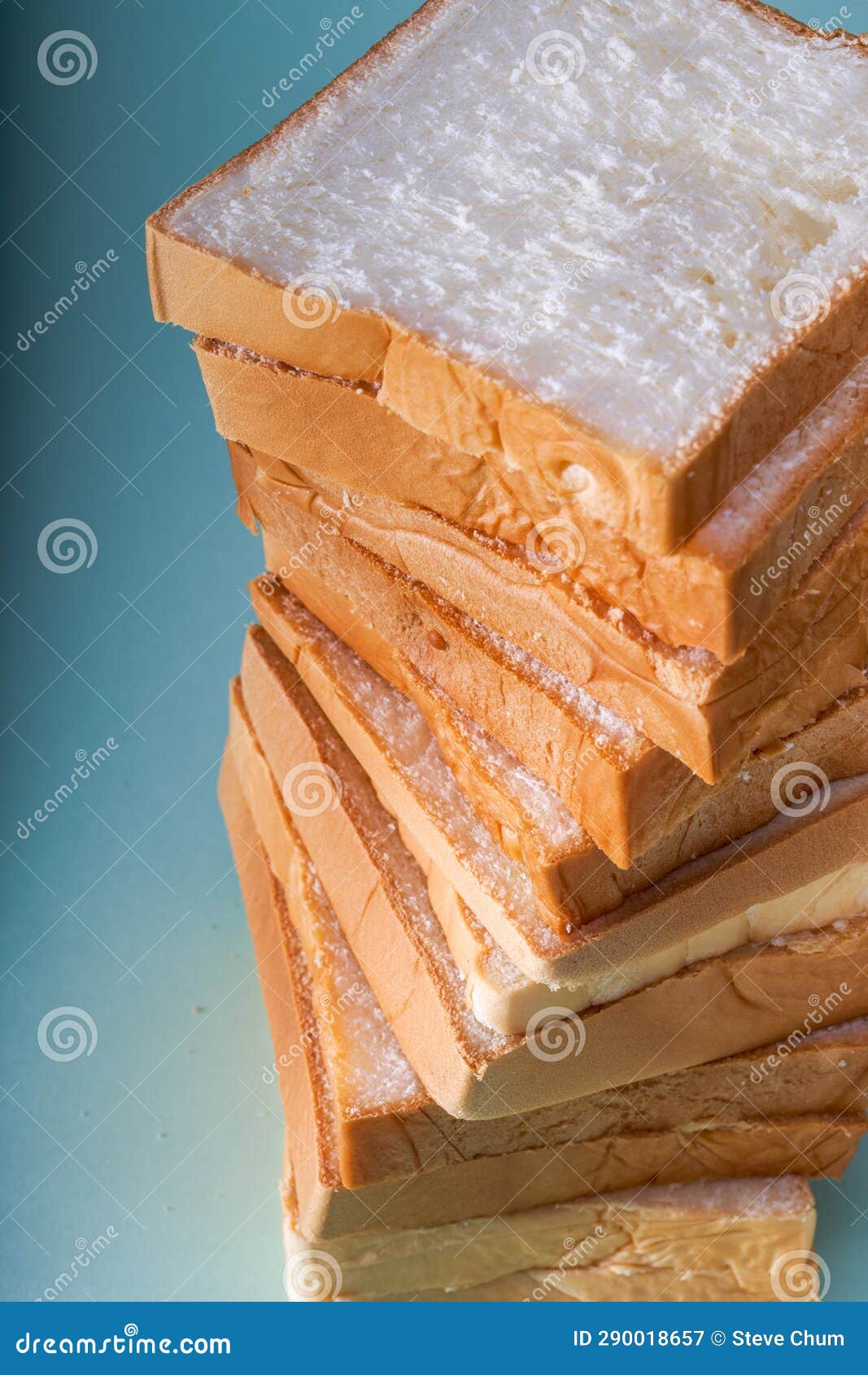 Toast Bread Slices Stacked into Towers Stock Image - Image of wood ...