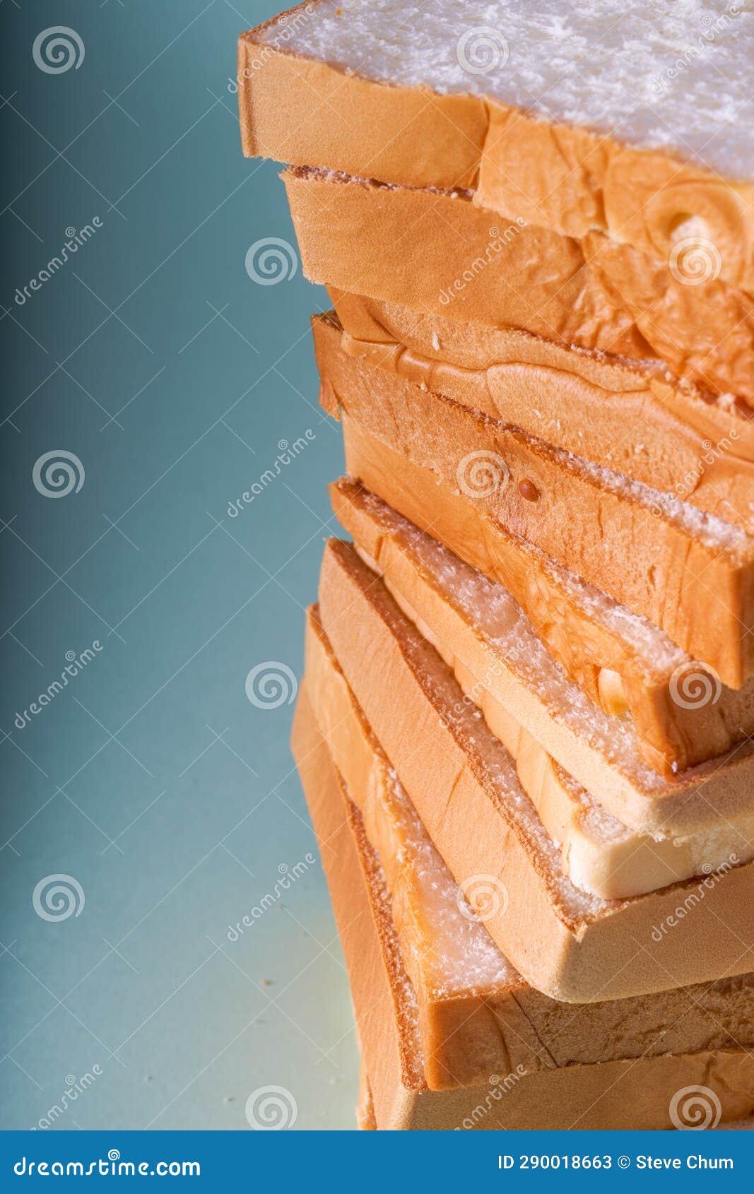 Toast Bread Slices Stacked into Towers Stock Image - Image of snack ...