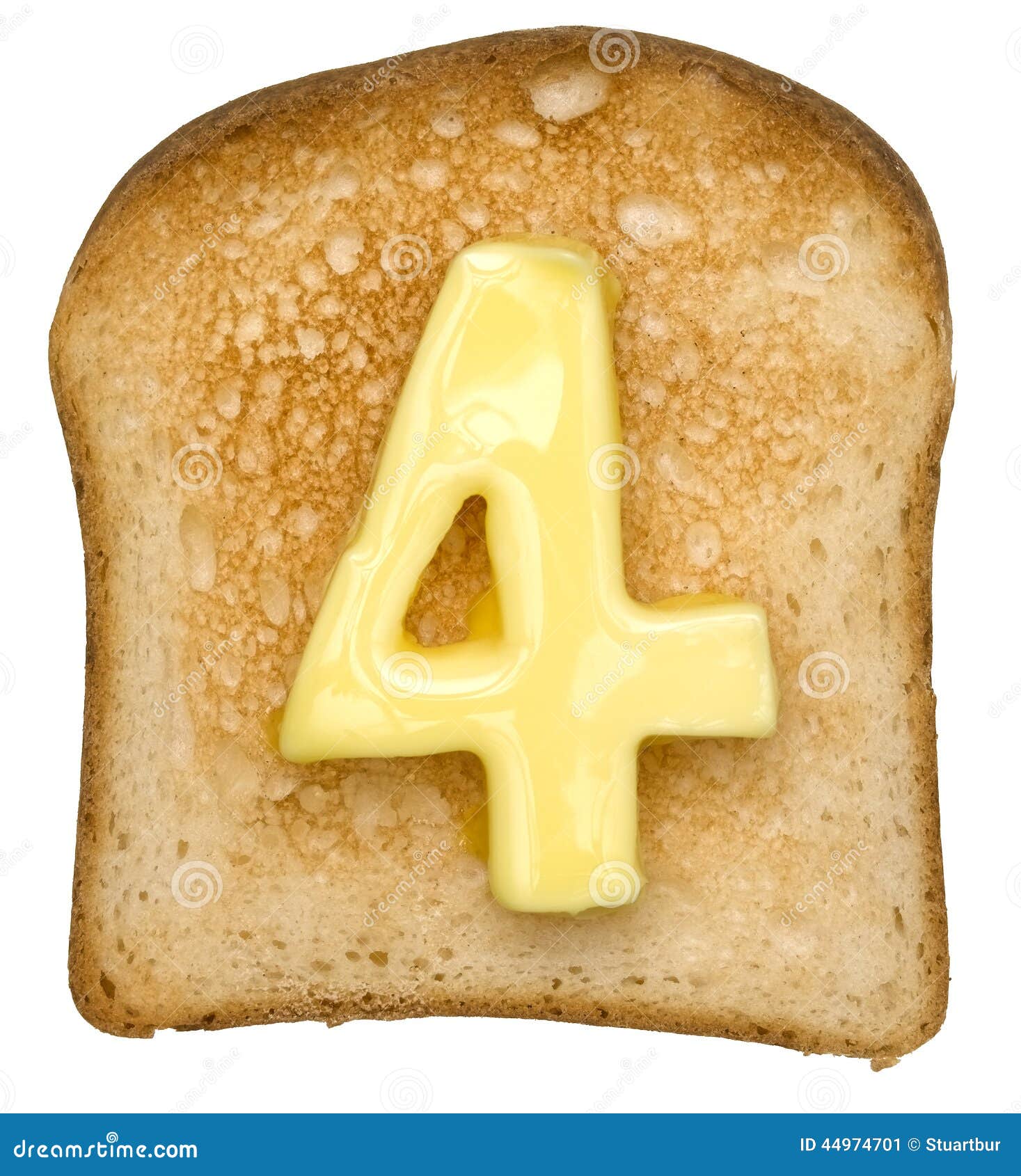 Toast with Butter Number stock image. Image of studio - 44974701