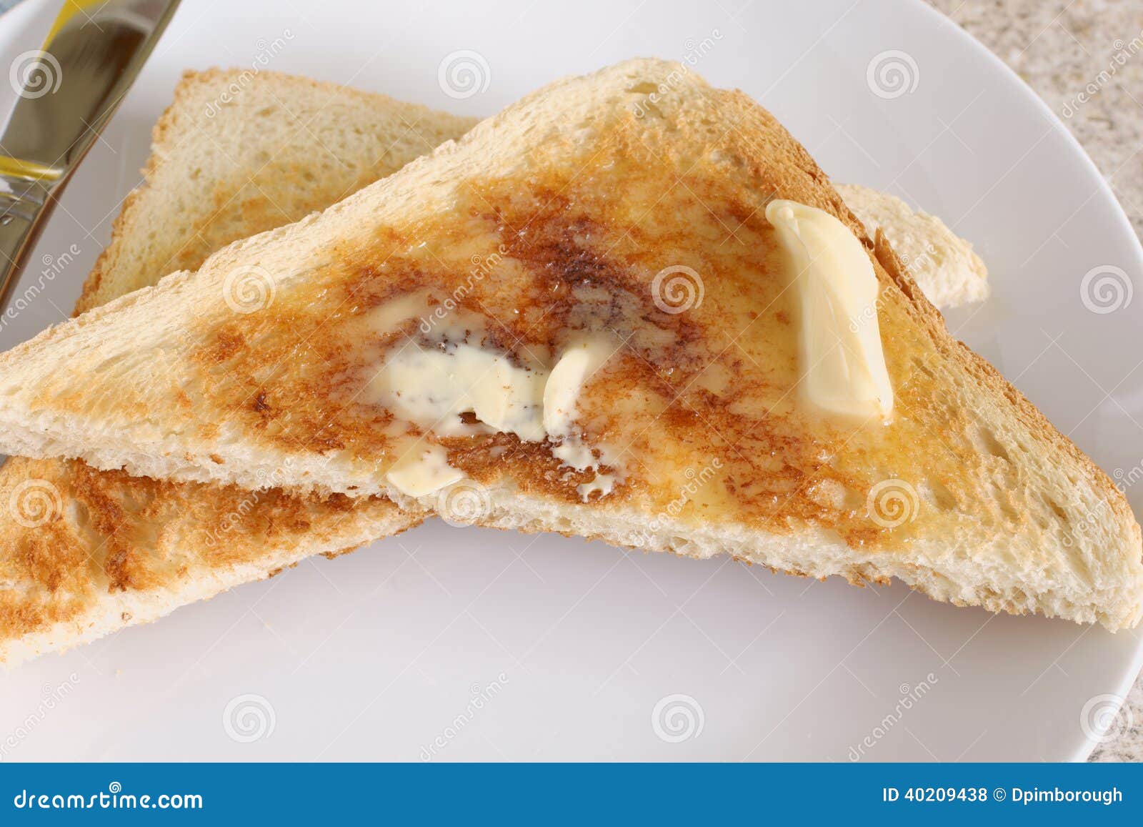 Toast and Butter stock photo. Image of simple, toasted - 40209438