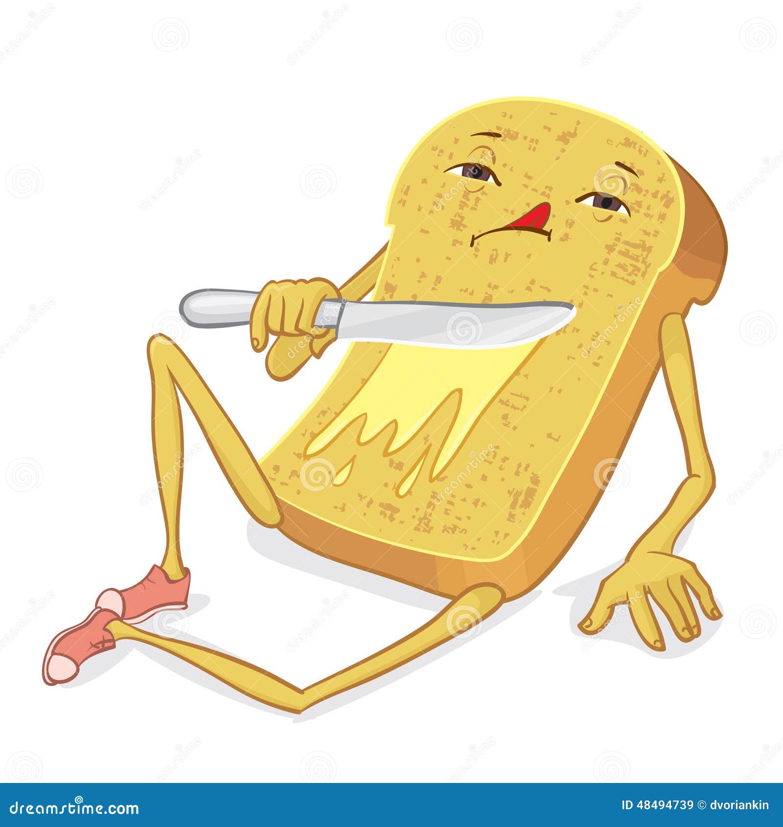 Toast Character stock vector. Illustration of arms, vector - 48494739