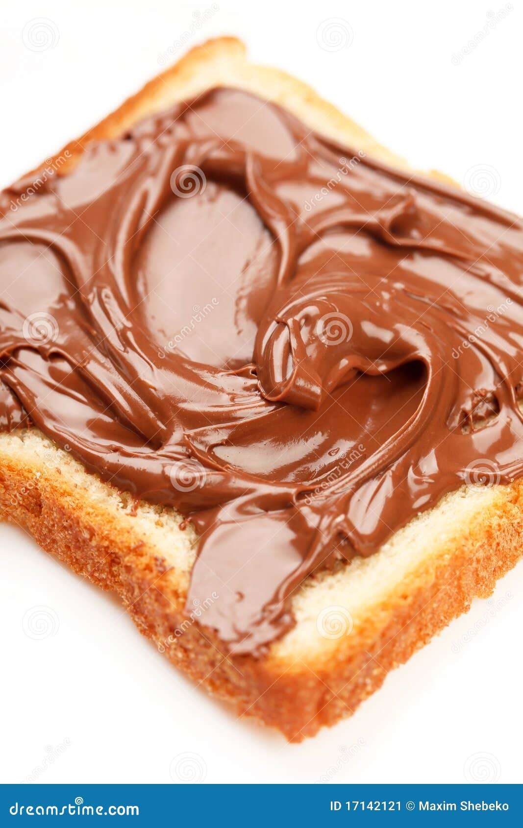 Toast with chocolate stock image. Image of isolated, dessert - 17142121