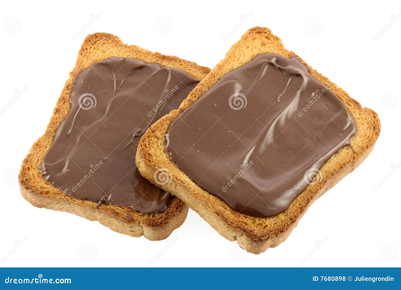 Toast with chocolate stock photo. Image of chocolate, isolated - 7680898