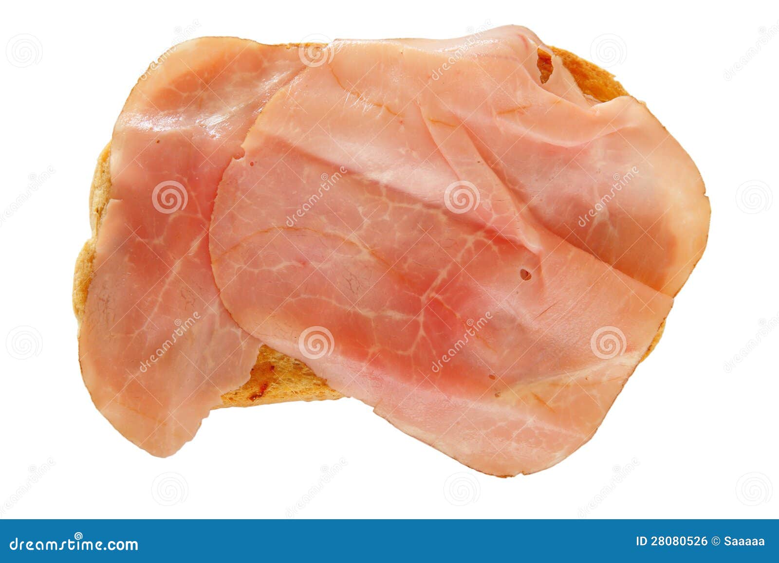 Toast with cooked ham stock photo. Image of breakfast - 28080526