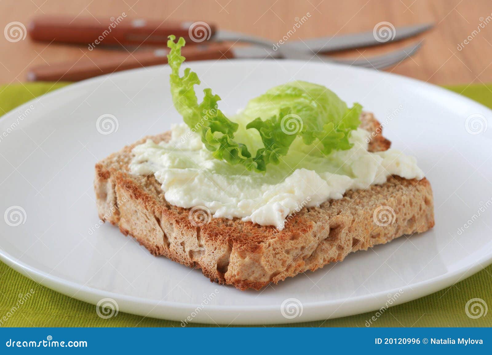 Toast with cream cheese stock photo. Image of breakfast - 20120996