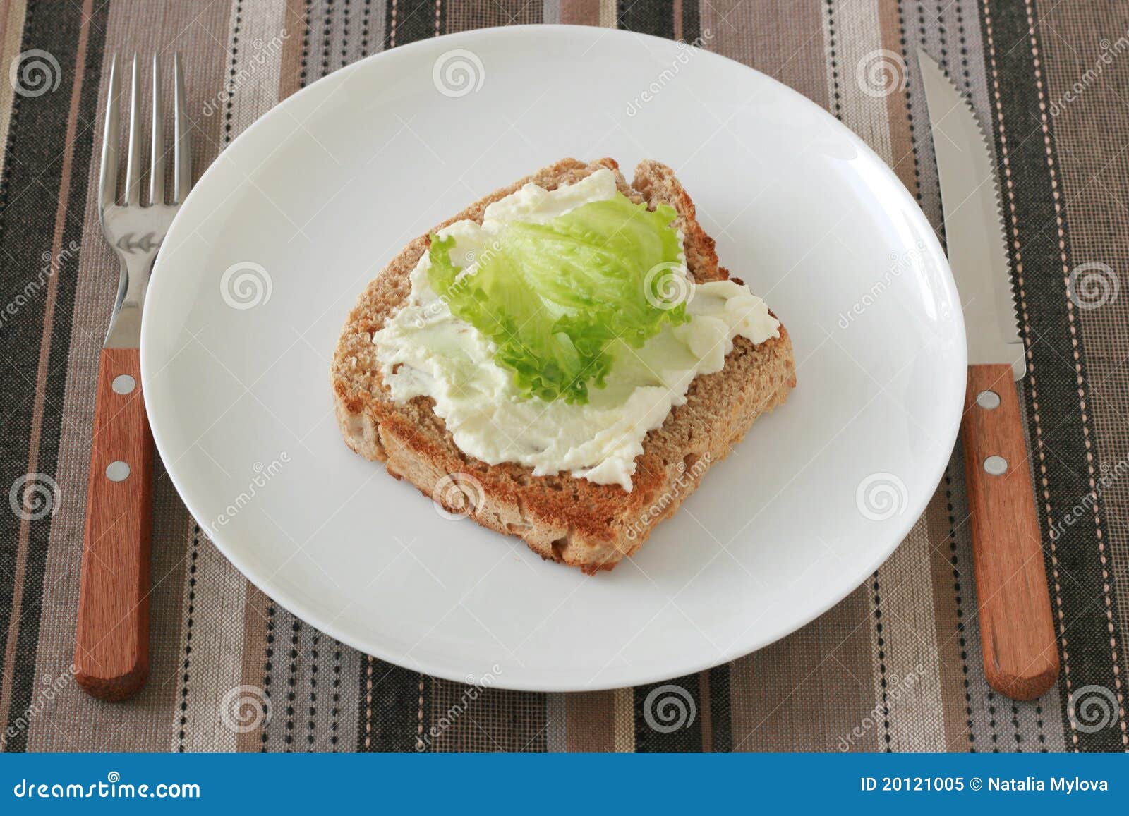 Toast with Cream Cheese on a Plate Stock Image - Image of fried, cream ...
