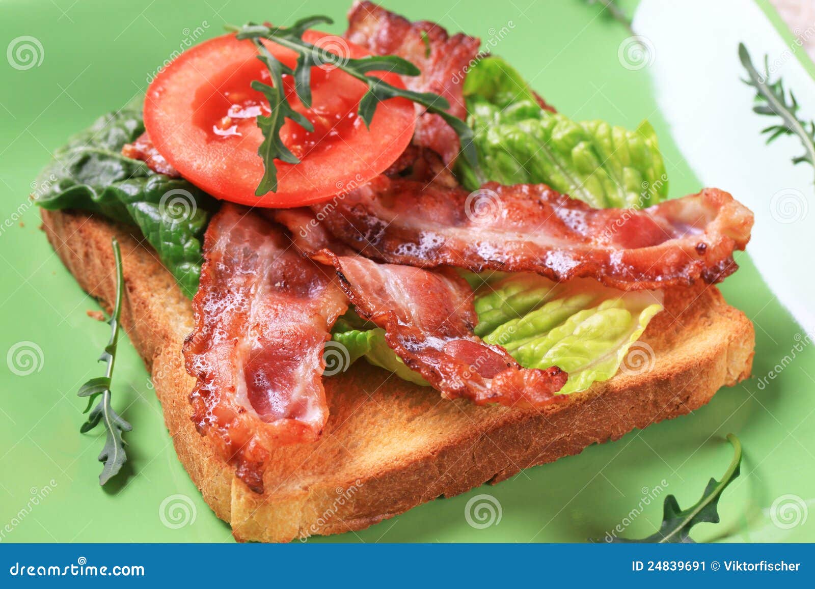 Toast with Crispy Bacon Strips Stock Image - Image of plate, tasty ...