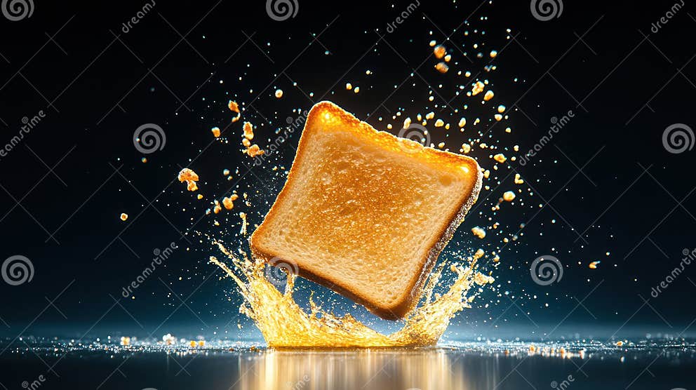 Toast Element Set: Assorted Bread Slices and Toppings on a Wooden Board ...