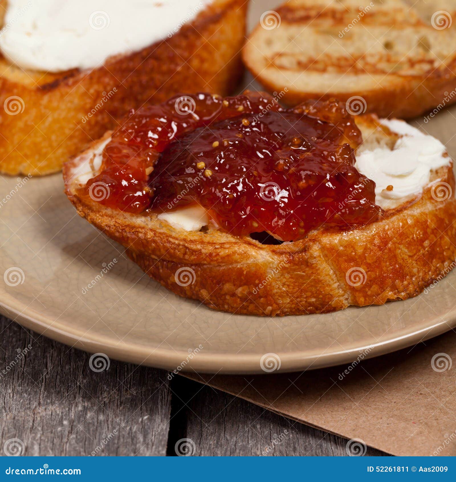 Toast with fig jam stock image. Image of spread, ready - 52261811