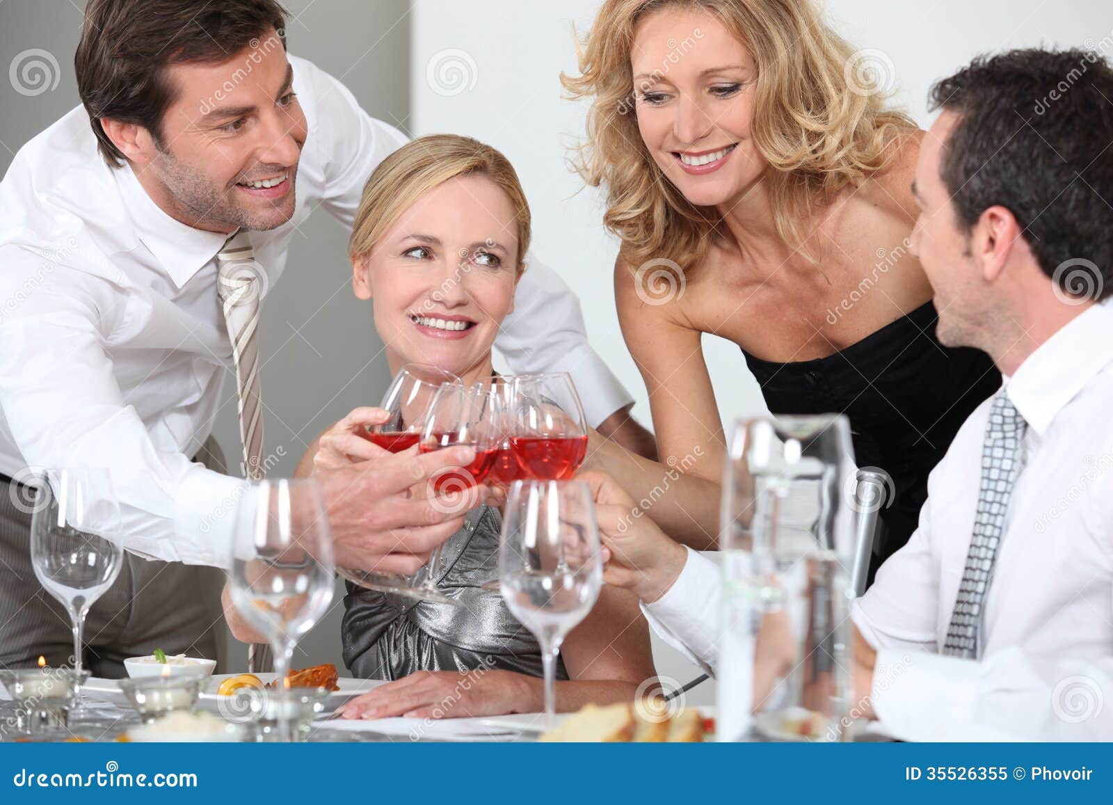 Toast with friends stock image. Image of blond, crash - 35526355