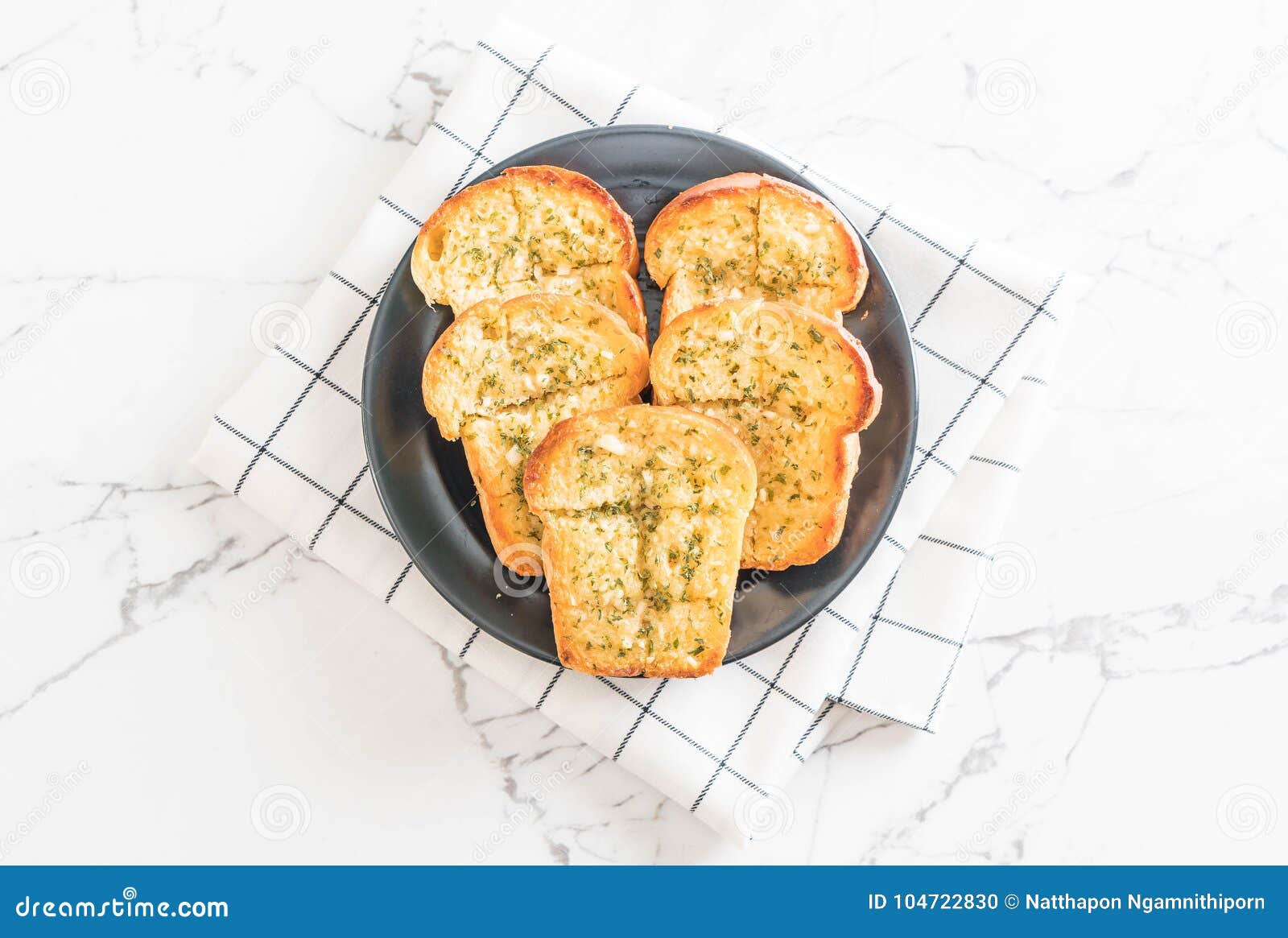 Garlic bread on plate stock photo. Image of fresh, grilled - 104722830