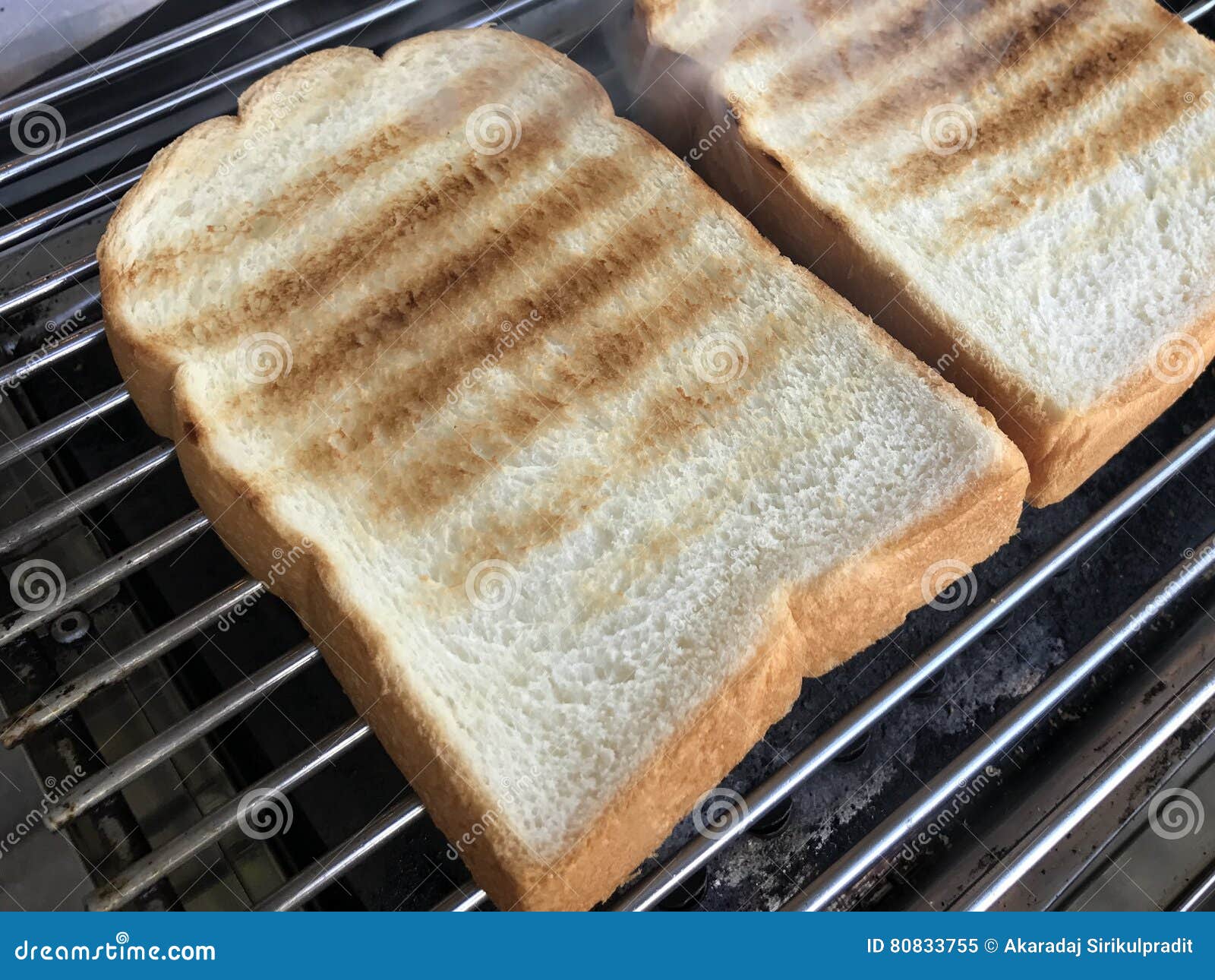Toast on the grill stock image. Image of table, closeup - 80833755