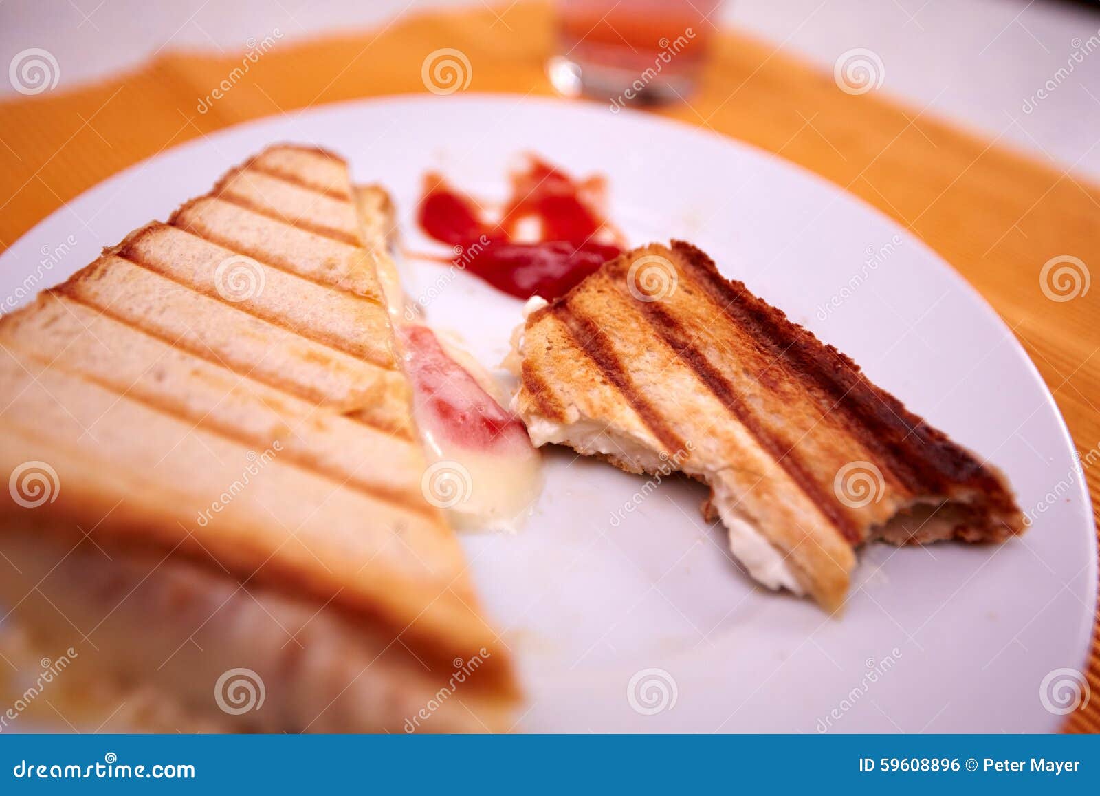 Toast with ham and cheese stock photo. Image of cuisine - 59608896