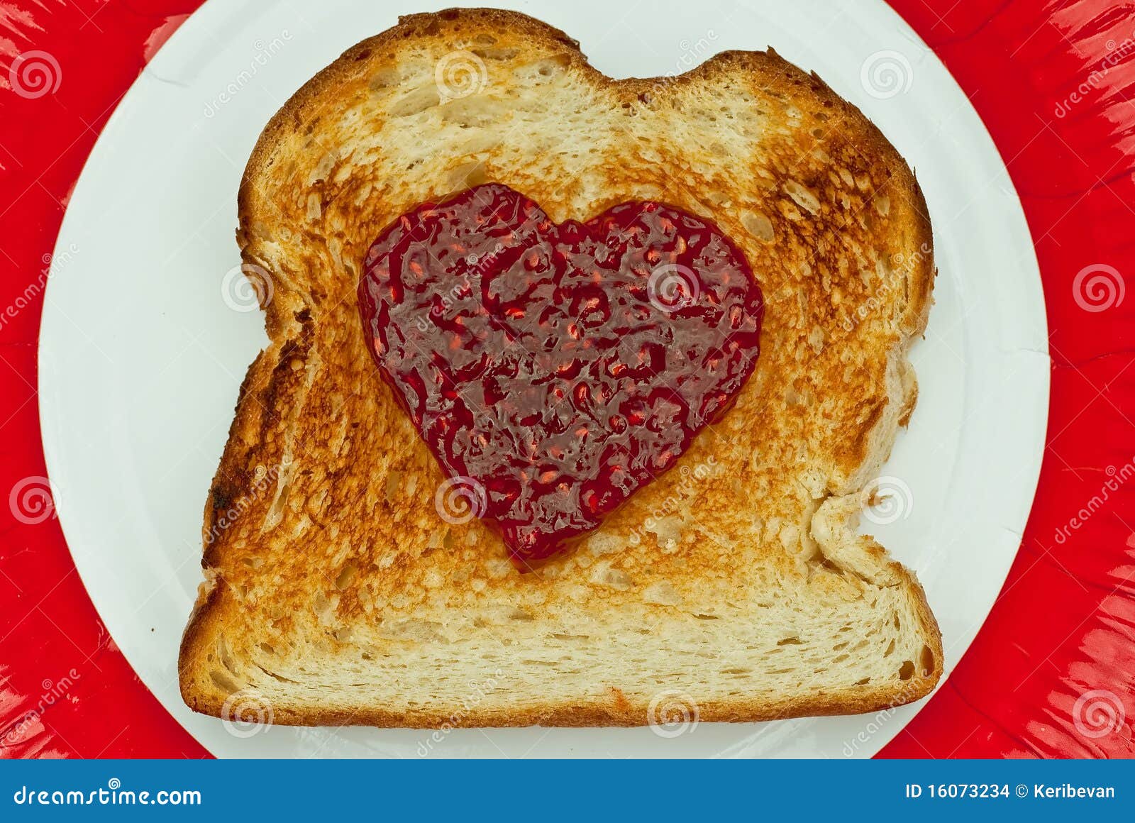 Toast with Heart Made of Jam Stock Photo - Image of mothers, isolated ...