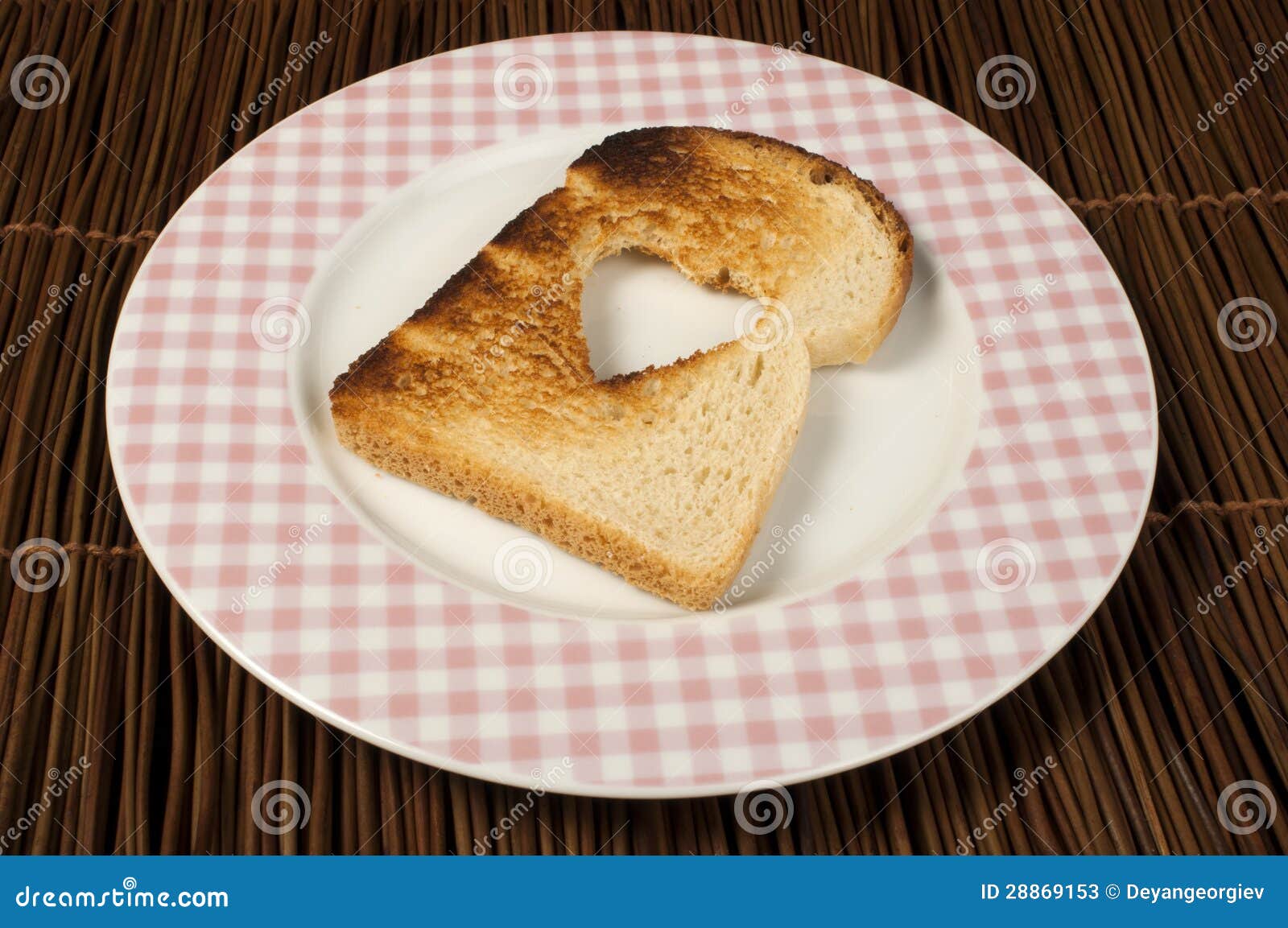Toast with heart-shaped stock image. Image of eating - 28869153