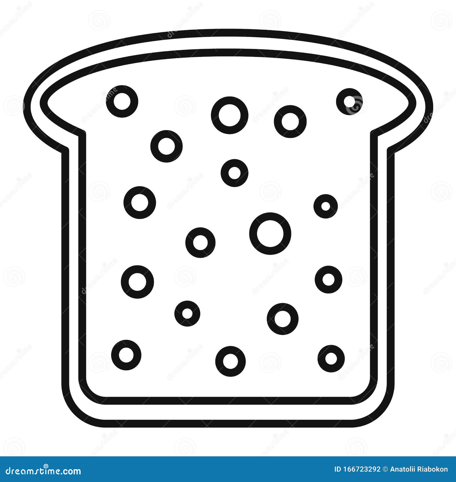 Toast icon, outline style stock vector. Illustration of bakery - 166723292