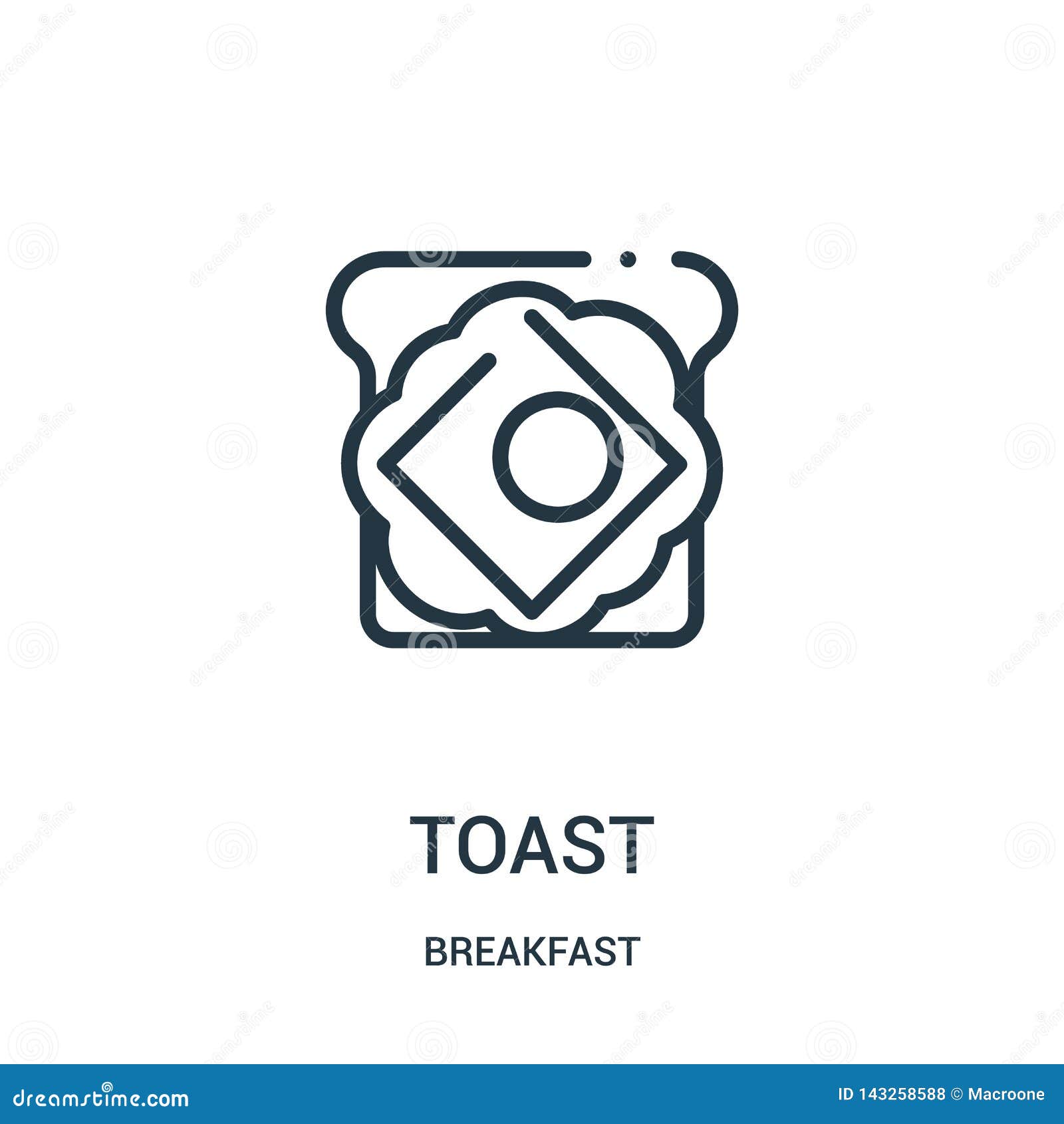 Toast Icon Vector from Breakfast Collection. Thin Line Toast Outline ...