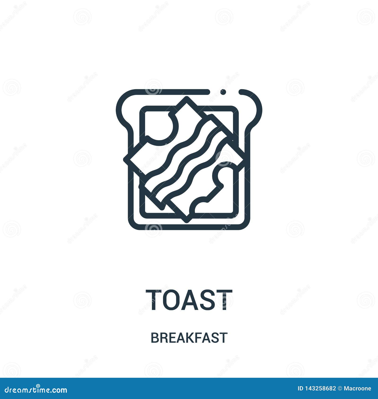 Toast Icon Vector from Breakfast Collection. Thin Line Toast Outline ...