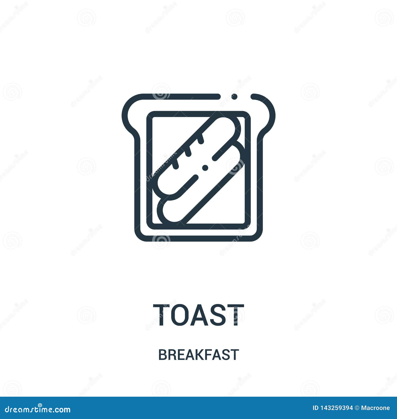 Toast Icon Vector from Breakfast Collection. Thin Line Toast Outline ...