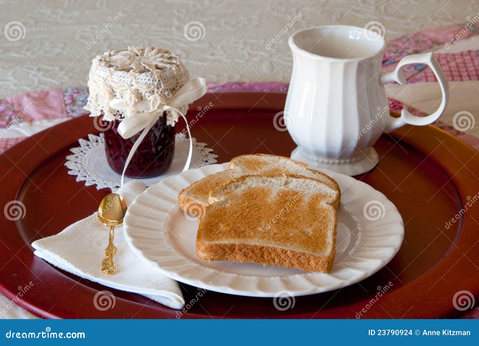 Toast and Jam stock photo. Image of jelly, service, spoon - 23790924