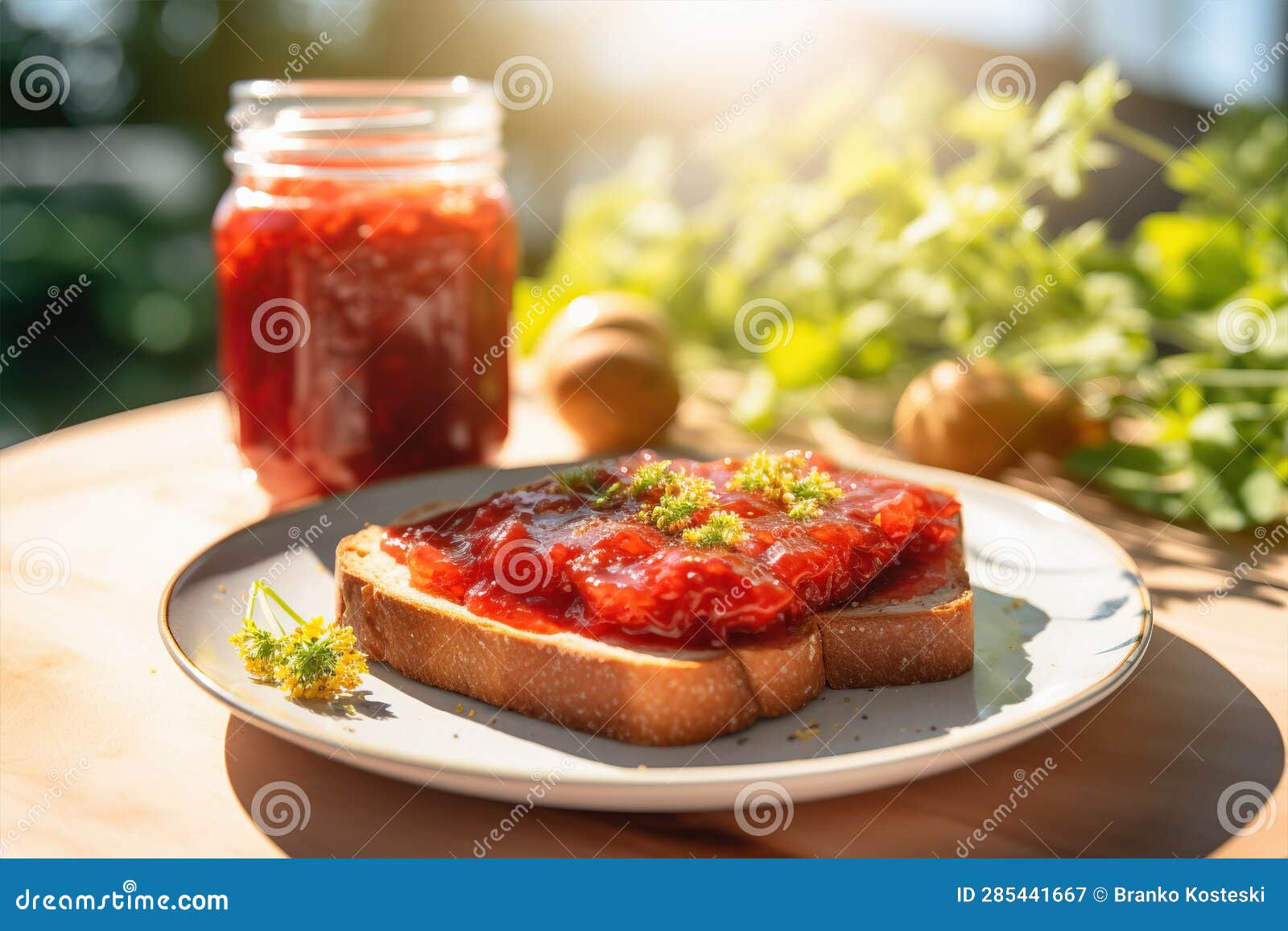 Toast and Jam for Breakfast Stock Image - Image of wholesome, bread ...