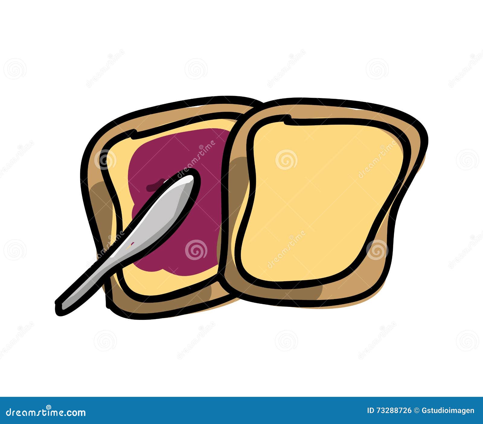 Toast with Jam Isolated Icon Design Stock Illustration - Illustration ...