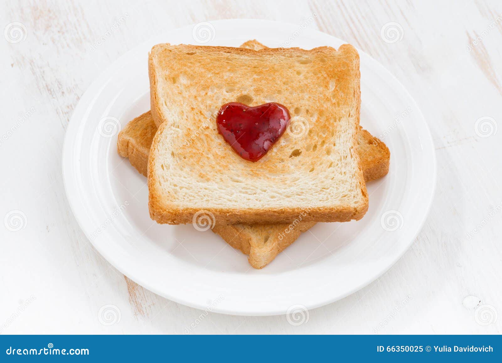 Toast with Jam in the Shape of a Heart Stock Image - Image of bread ...