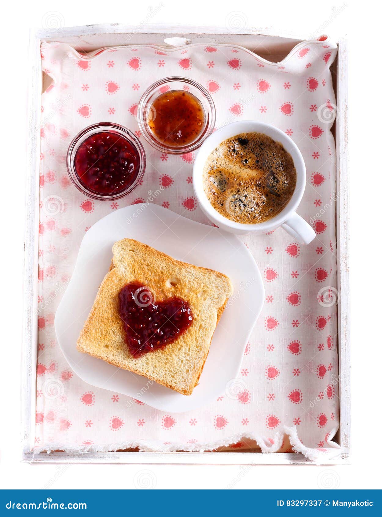 Toast with Jam, Shaped Like a Heart Stock Image - Image of bread ...